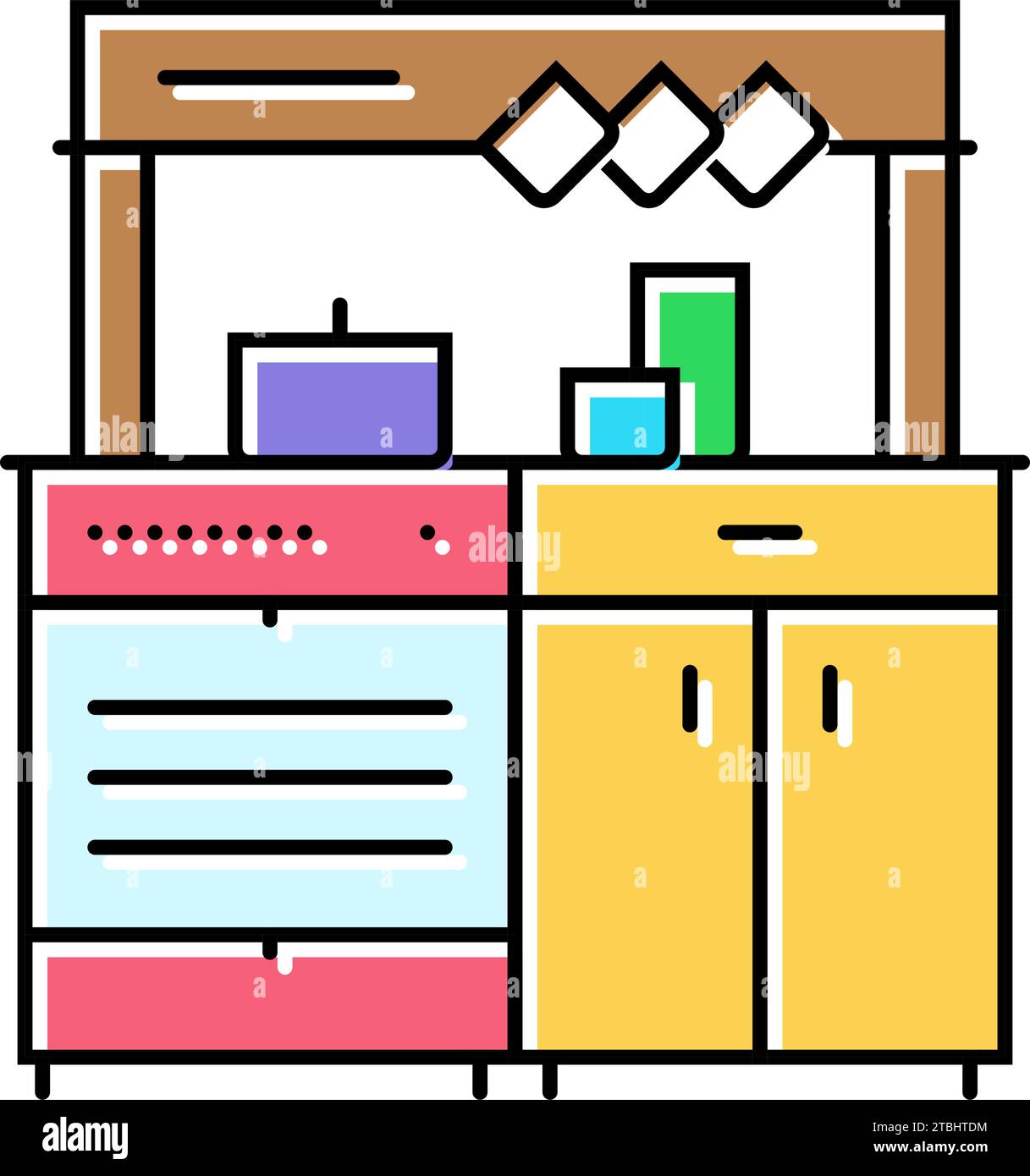 play kitchen toy child game color icon vector illustration Stock Vector ...