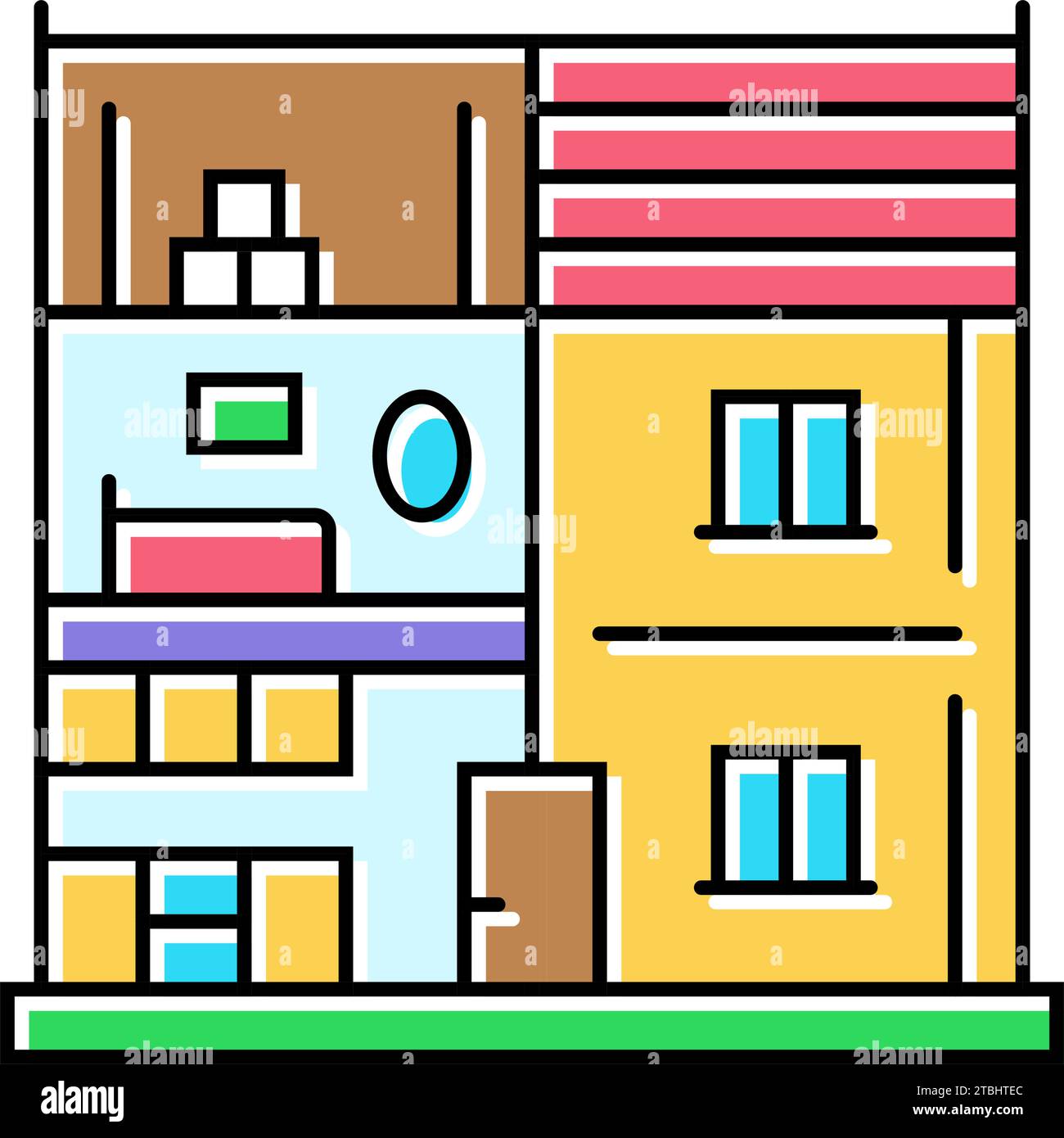 Dollhouse illustration Stock Vector Images - Alamy