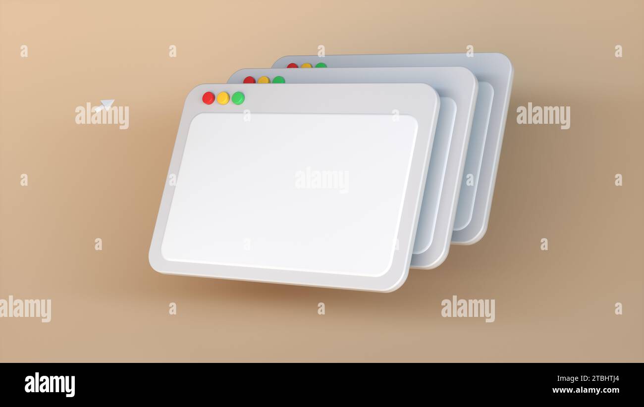 Blank Simple Browser Cascade Windows Symbol on Soft Beige Studio ...