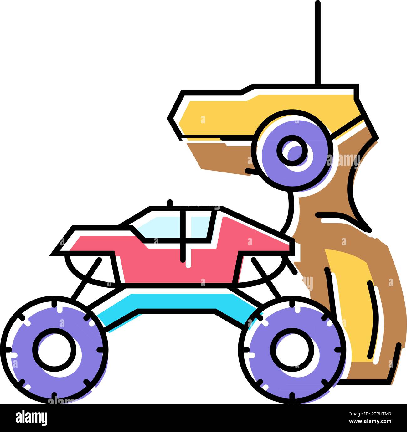 remote controlled toy child game play color icon vector illustration ...