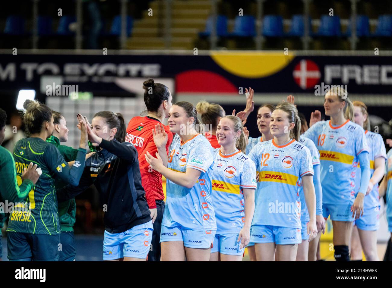 Frederikshavn, Denmark. 06th, December 2023. The players of the two ...