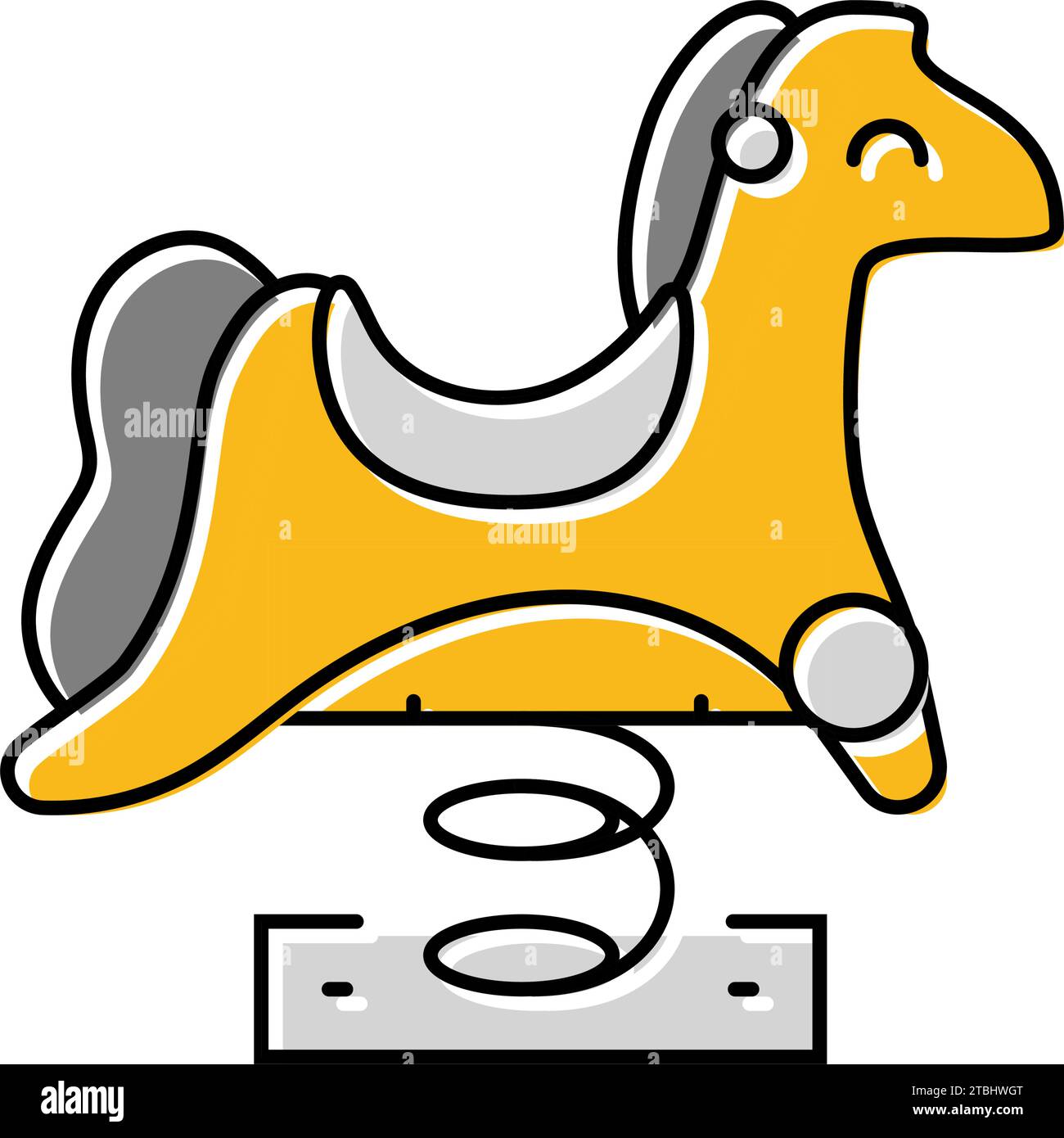 spring rider park outdoor kid play color icon vector illustration Stock ...