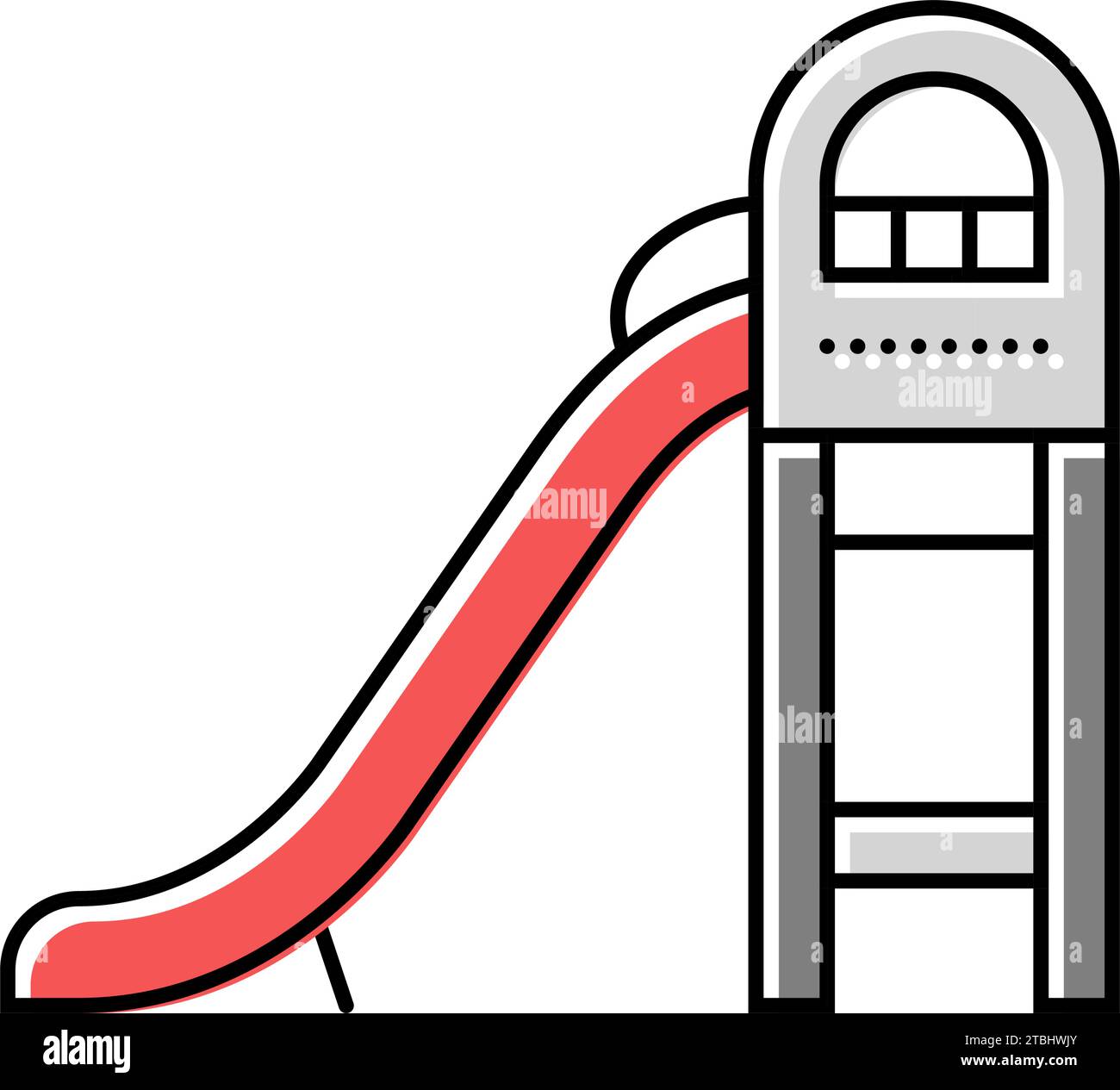 open slide park outdoor kid play color icon vector illustration Stock ...