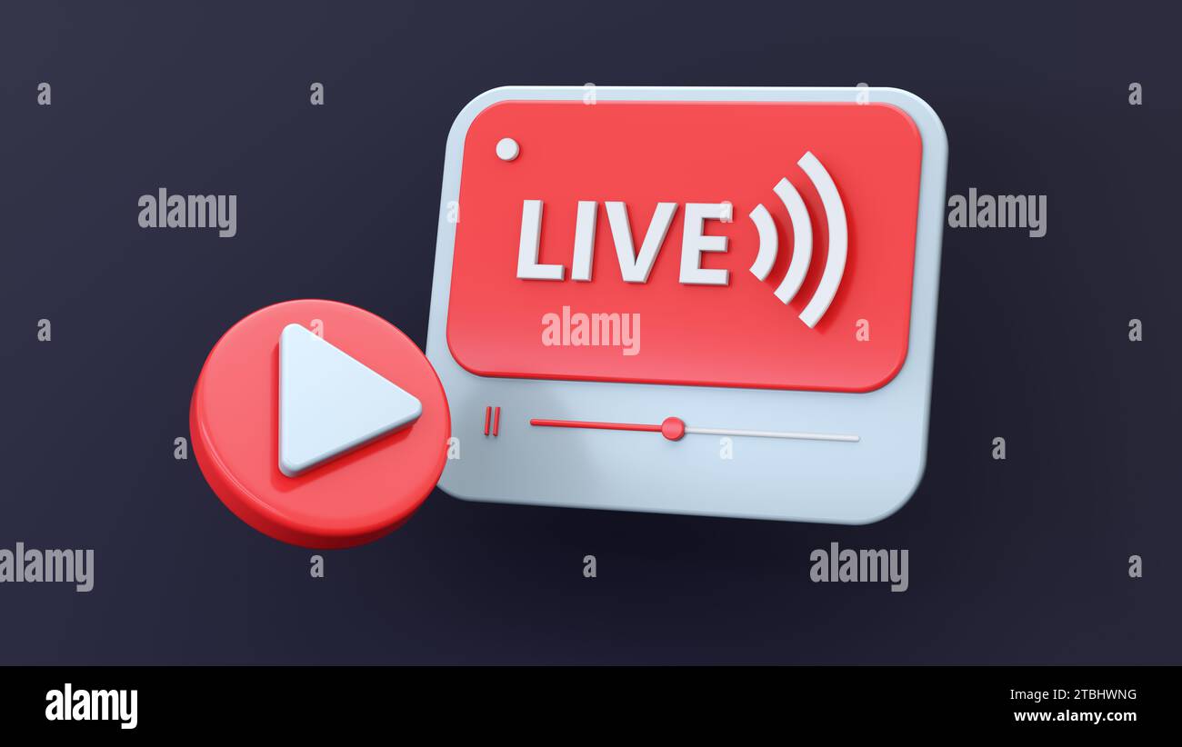 Live Streaming Social Media Icon. Live Stream Window, Online Stream ...