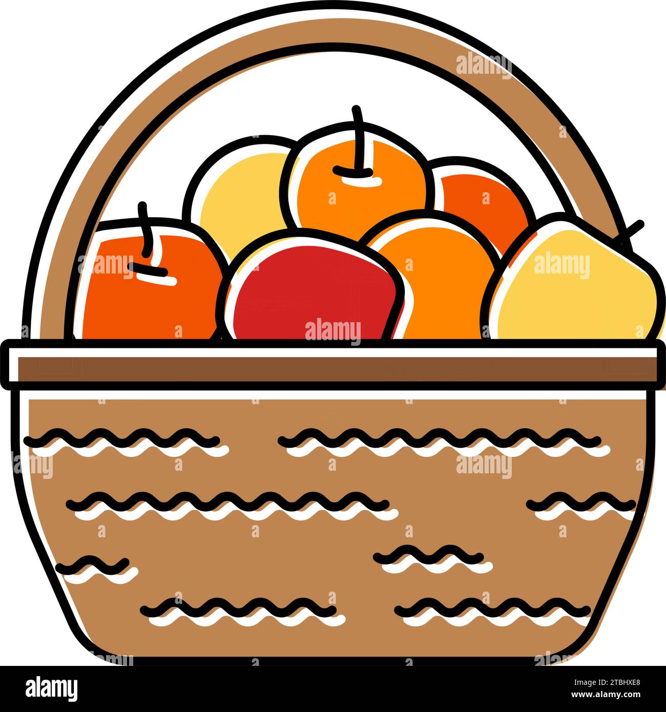 apple picking autumn season color icon vector illustration Stock Vector ...