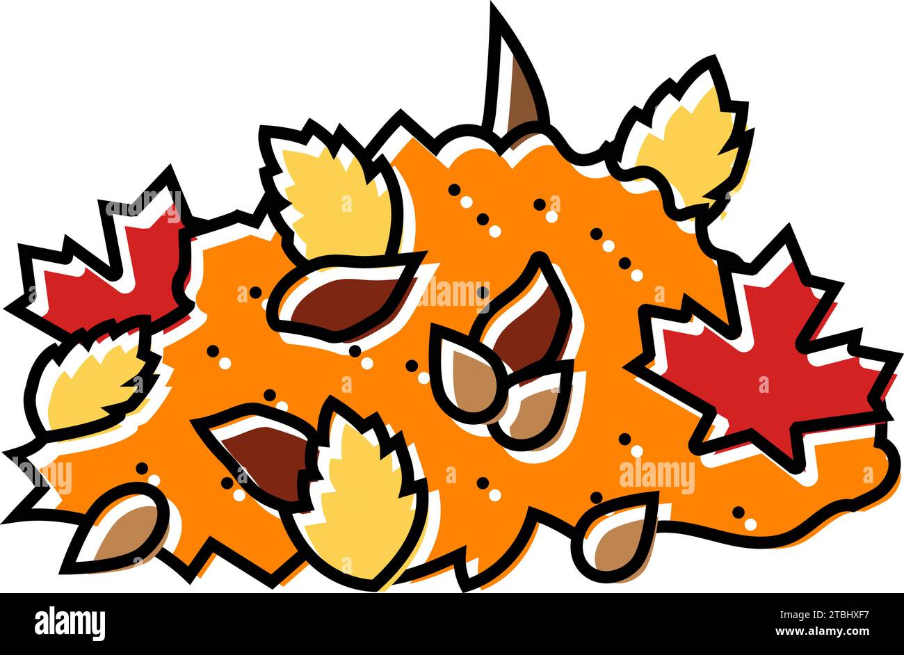 pile leaves autumn season color icon vector illustration Stock Vector ...