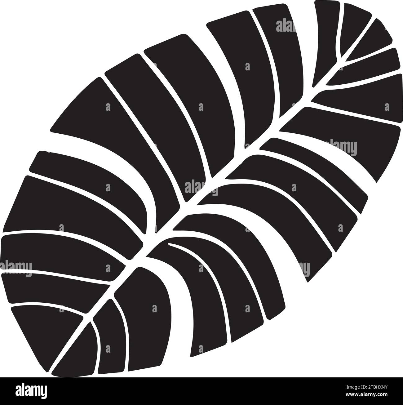 Tropical ficus plant leav icon illustration, black on white background ...