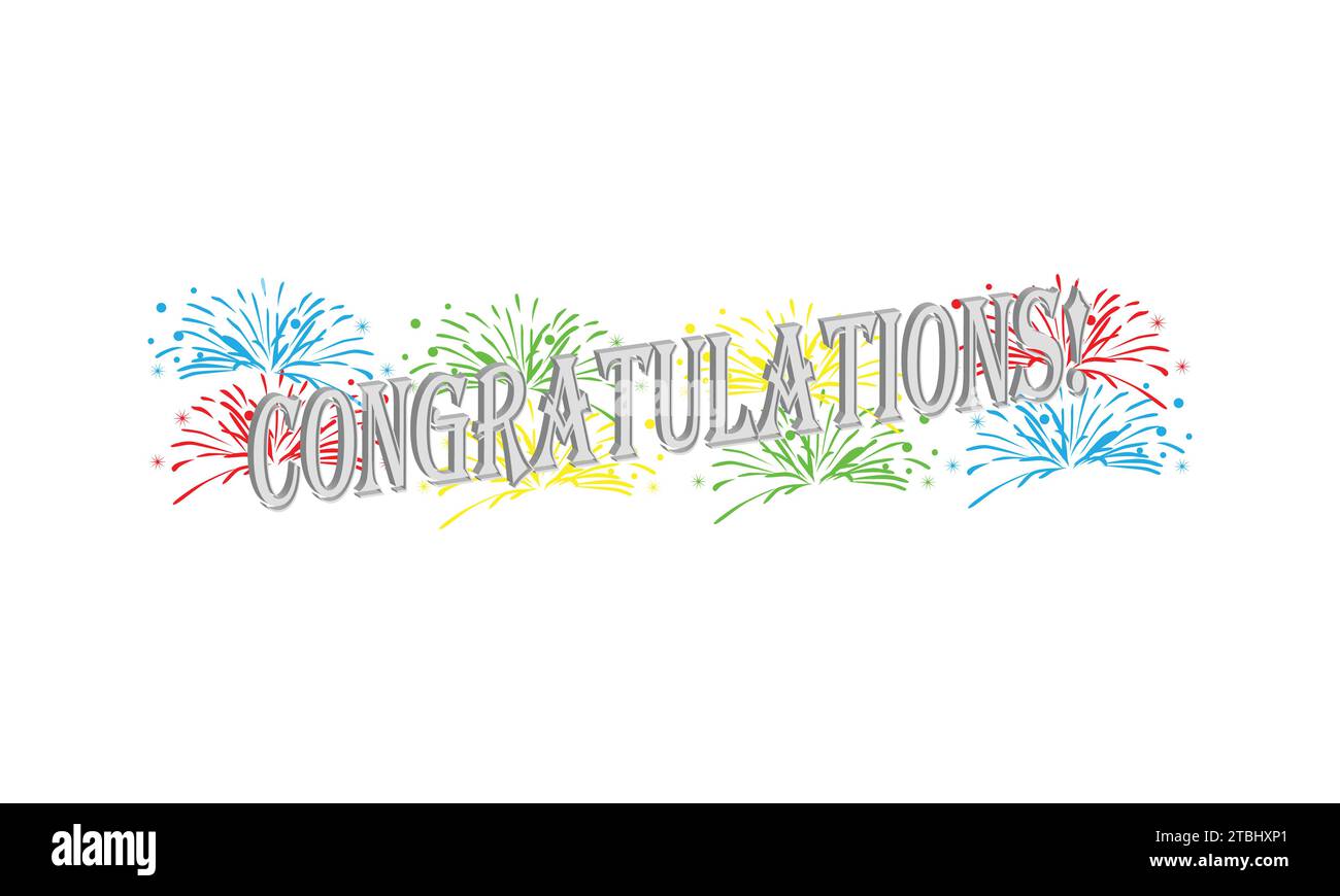 Congratulations. Illustration with calligraphic inscription. Congrats ...