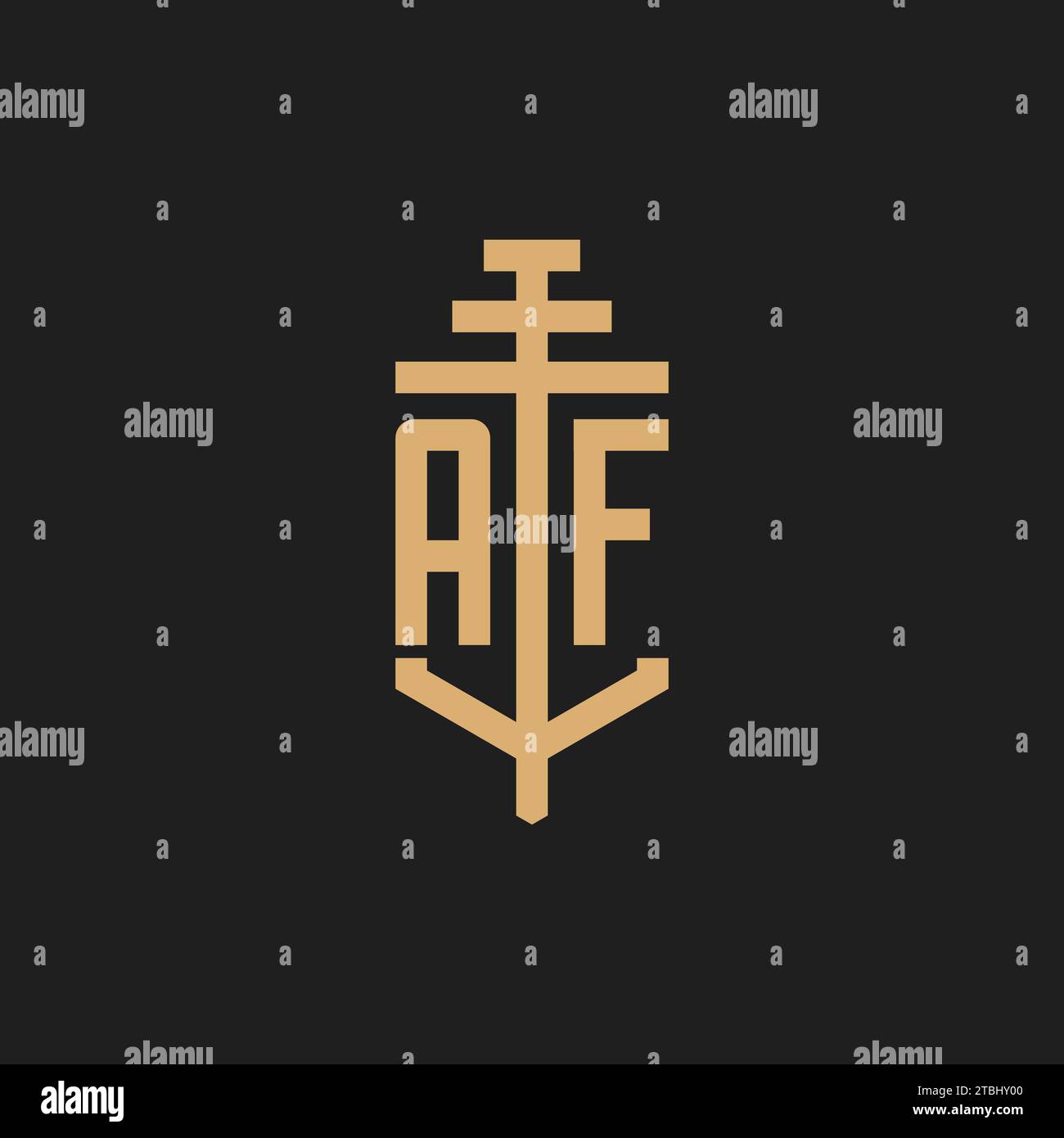 AF initial logo monogram with pillar icon design vector, law firm logo ...