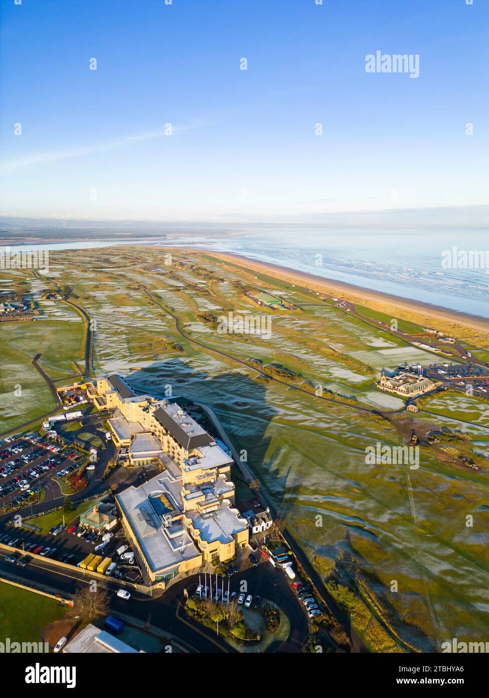 Aerial view of the Old Course Hotel, Golf Resort and Spa and many golf ...