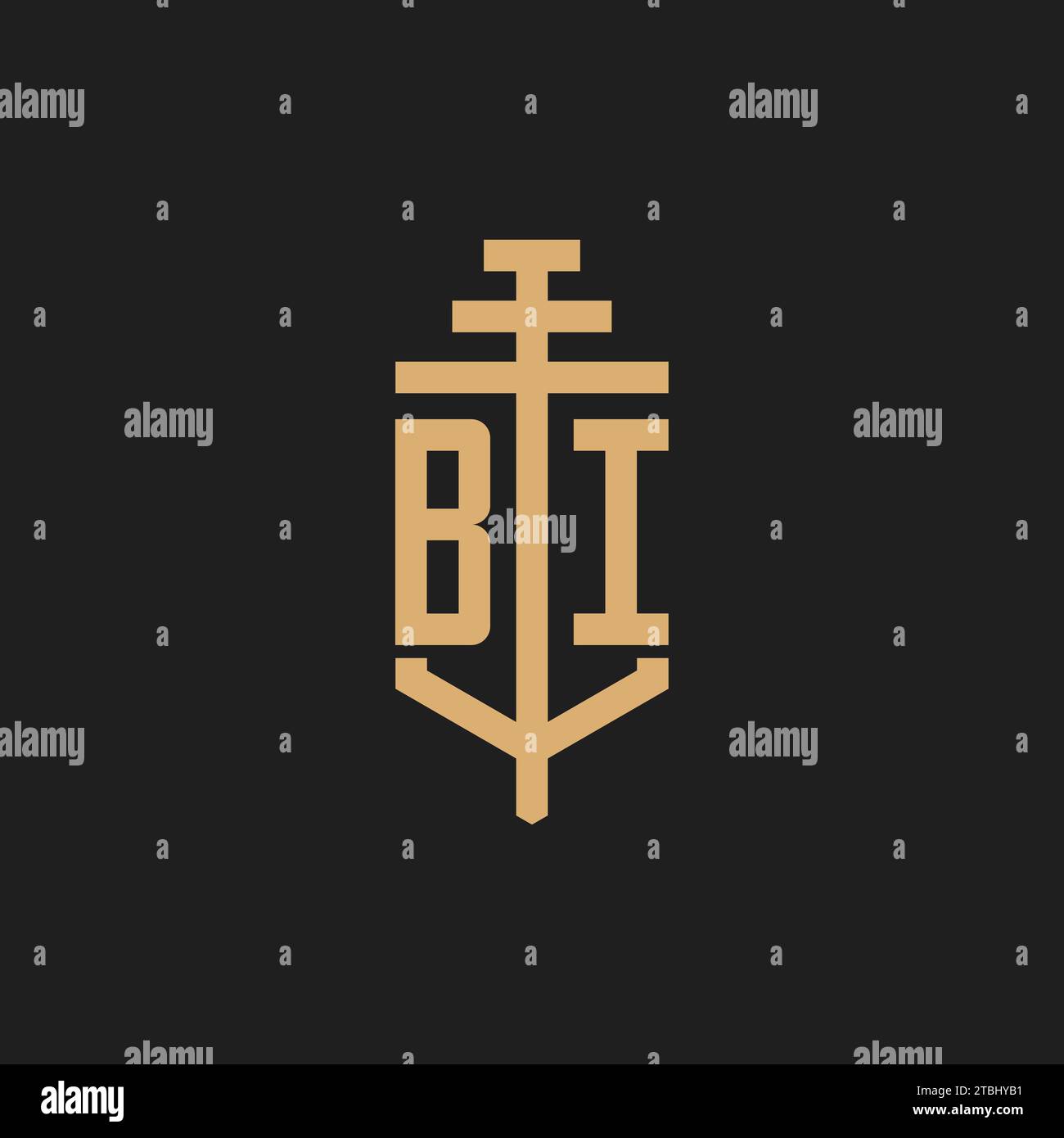 BI initial logo monogram with pillar icon design vector, law firm logo ...