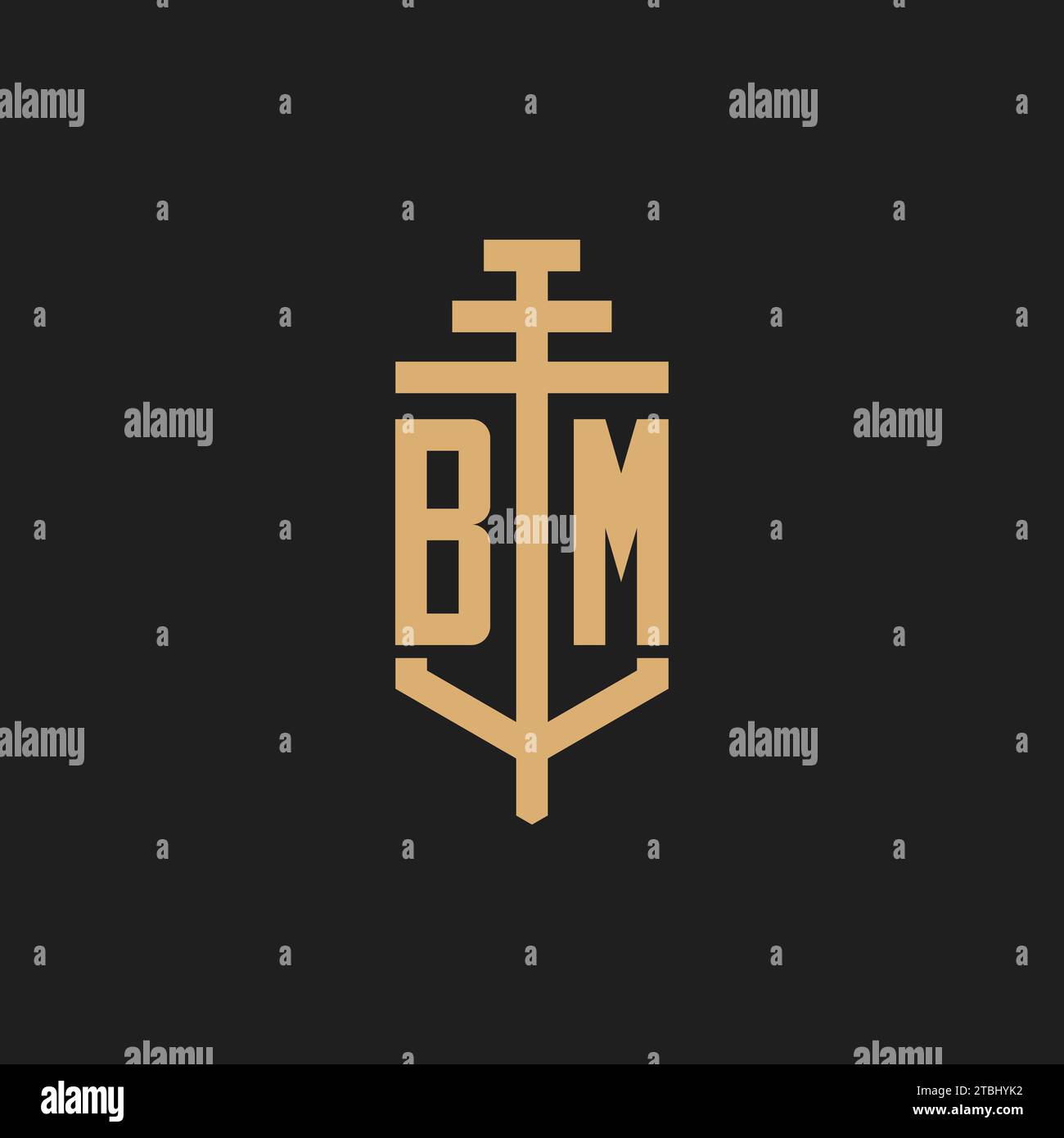 BM initial logo monogram with pillar icon design vector, law firm logo design inspiration Stock ...