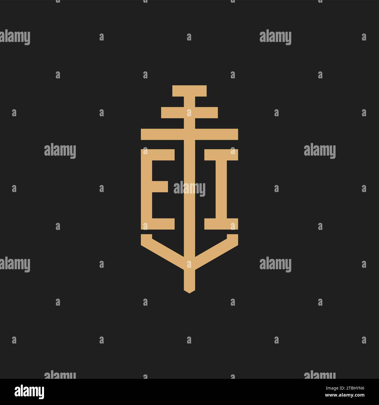 EI initial logo monogram with pillar icon design vector, law firm logo design inspiration Stock ...