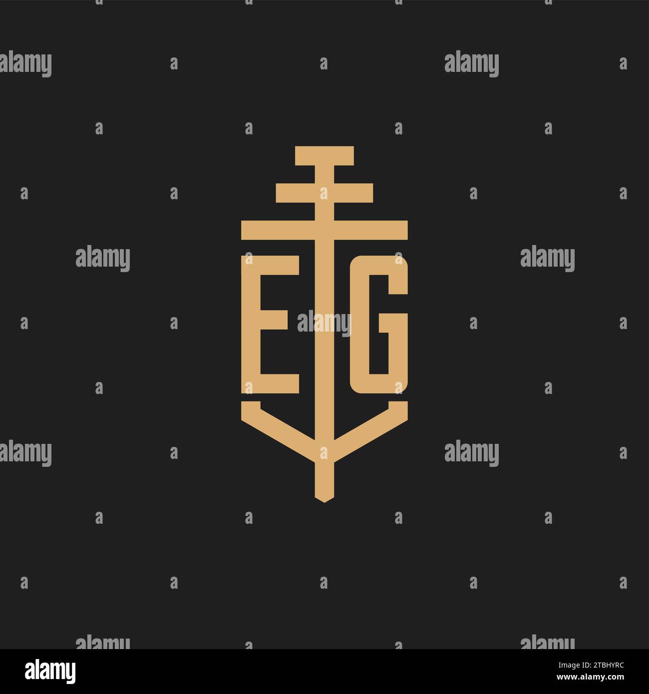 EG initial logo monogram with pillar icon design vector, law firm logo ...