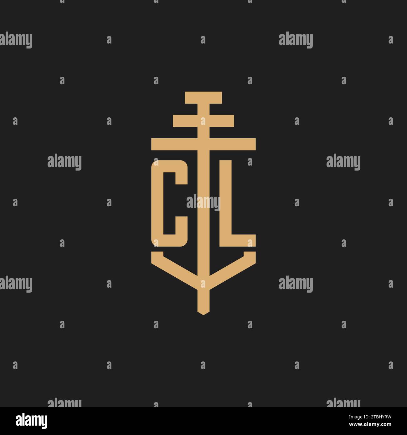 CL initial logo monogram with pillar icon design vector, law firm logo ...
