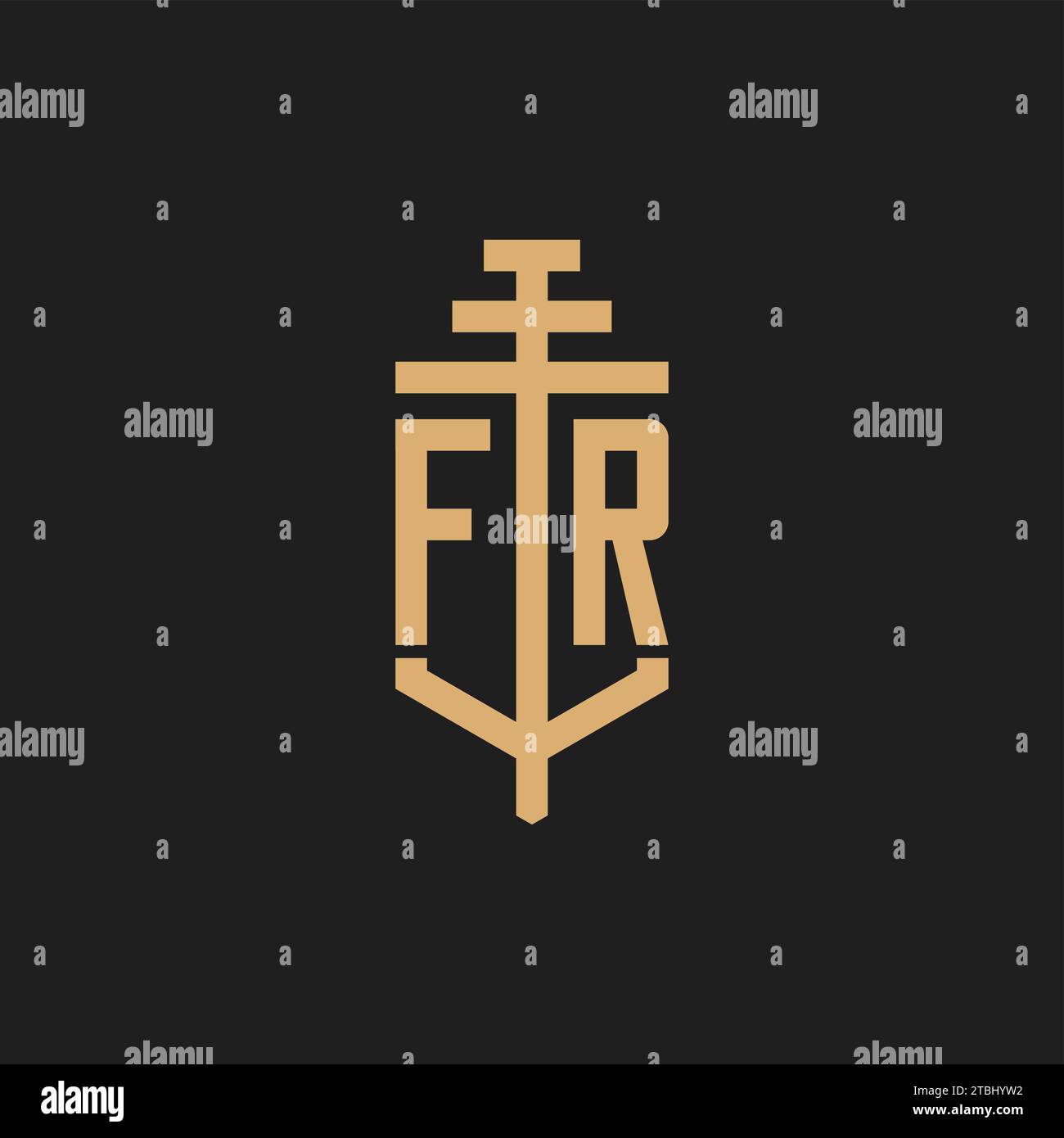 FR initial logo monogram with pillar icon design vector, law firm logo ...