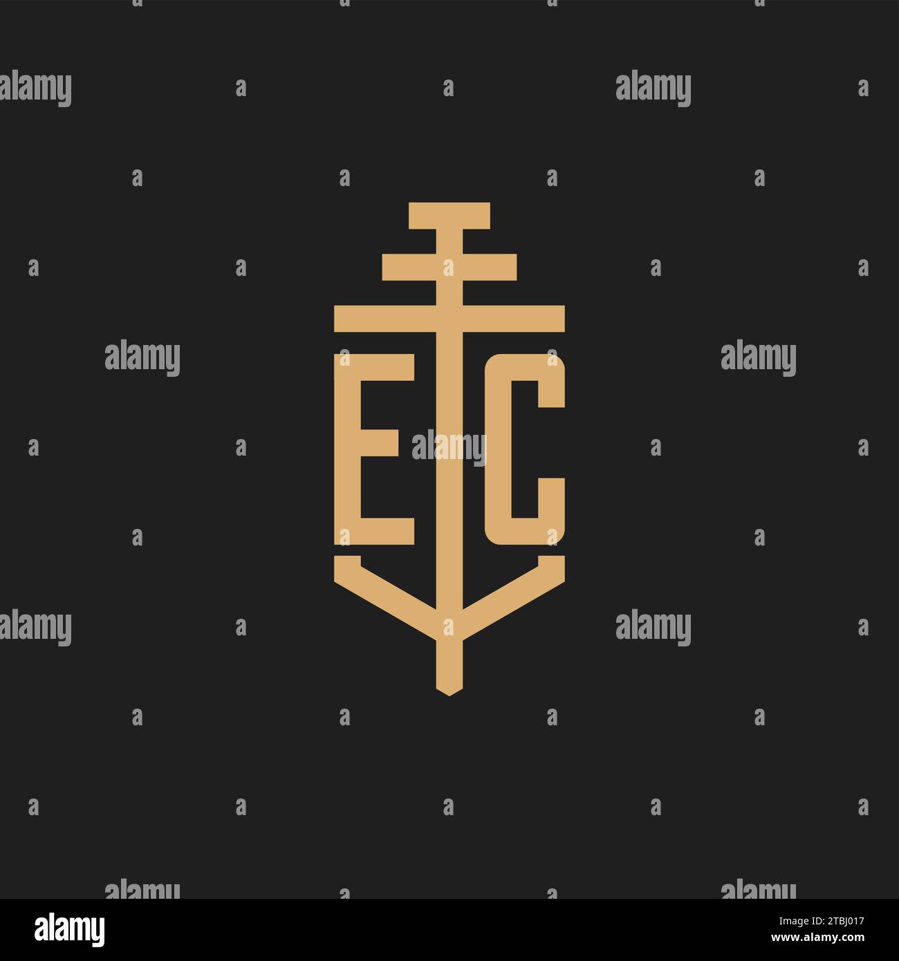 EC initial logo monogram with pillar icon design vector, law firm logo ...