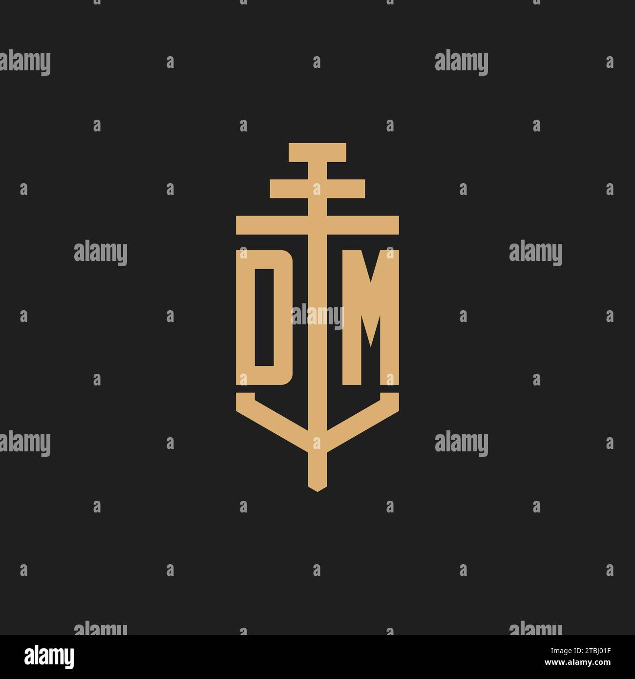 DM initial logo monogram with pillar icon design vector, law firm logo ...