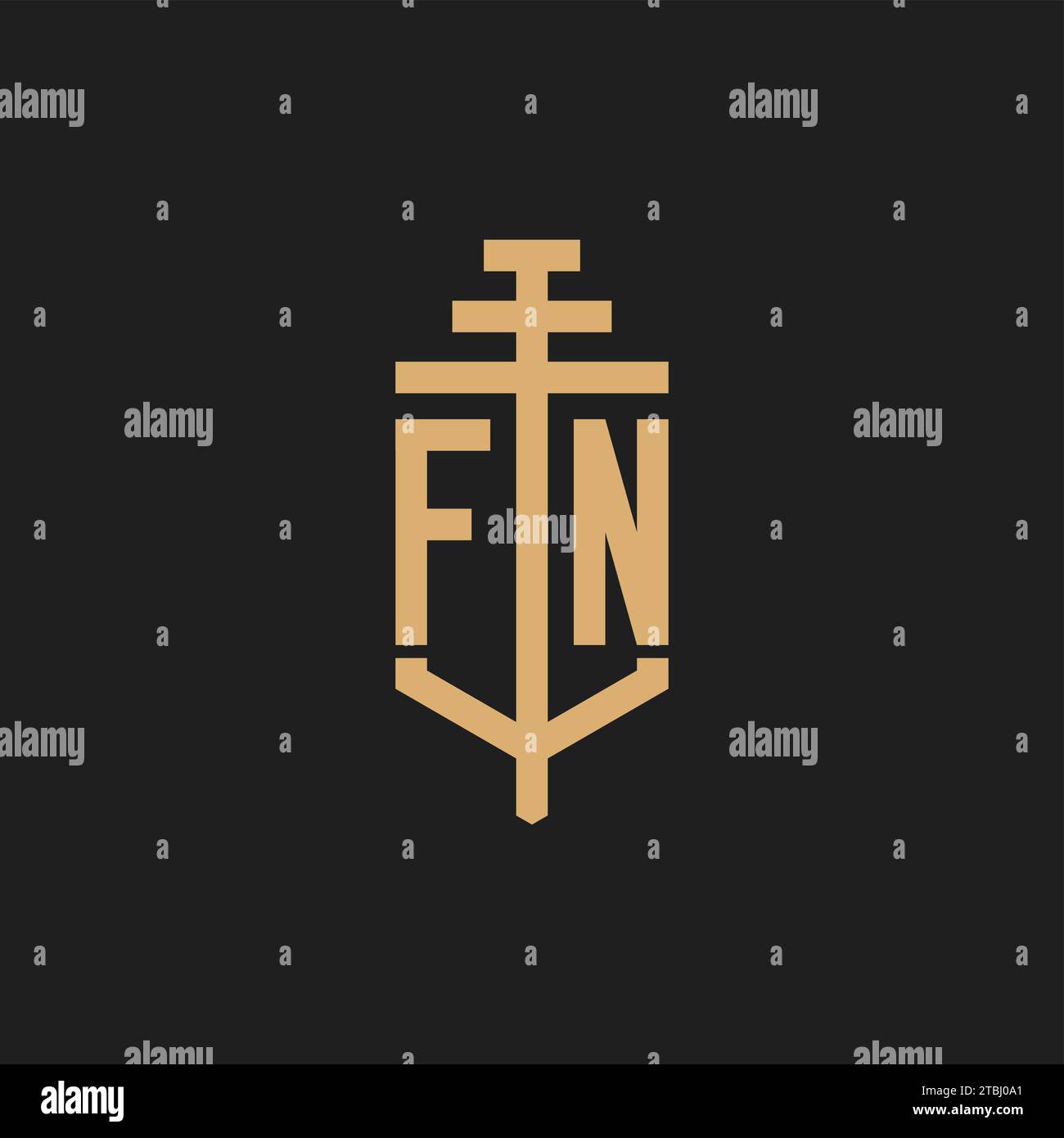 FN initial logo monogram with pillar icon design vector, law firm logo ...