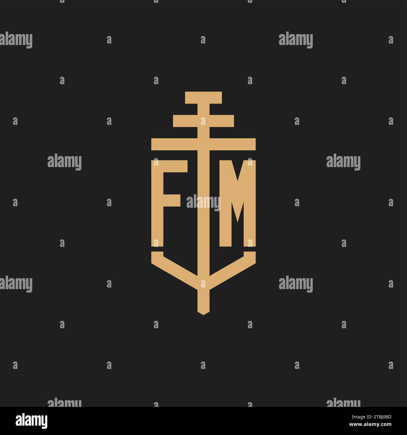 FM initial logo monogram with pillar icon design vector, law firm logo ...