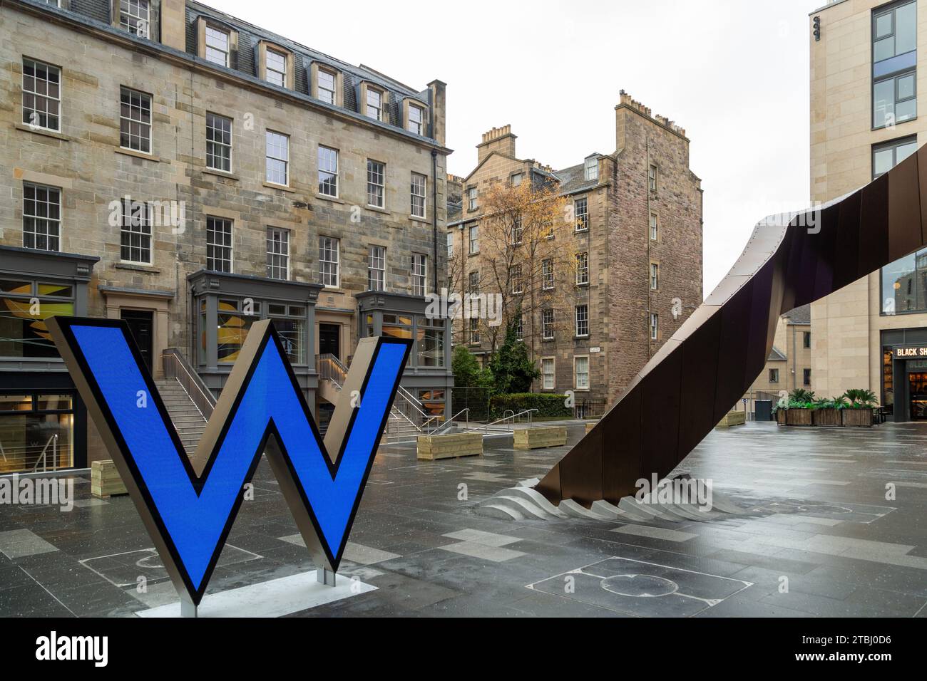 W Hotel logo St James Square, Edinburgh, Scotland Stock Photo - Alamy