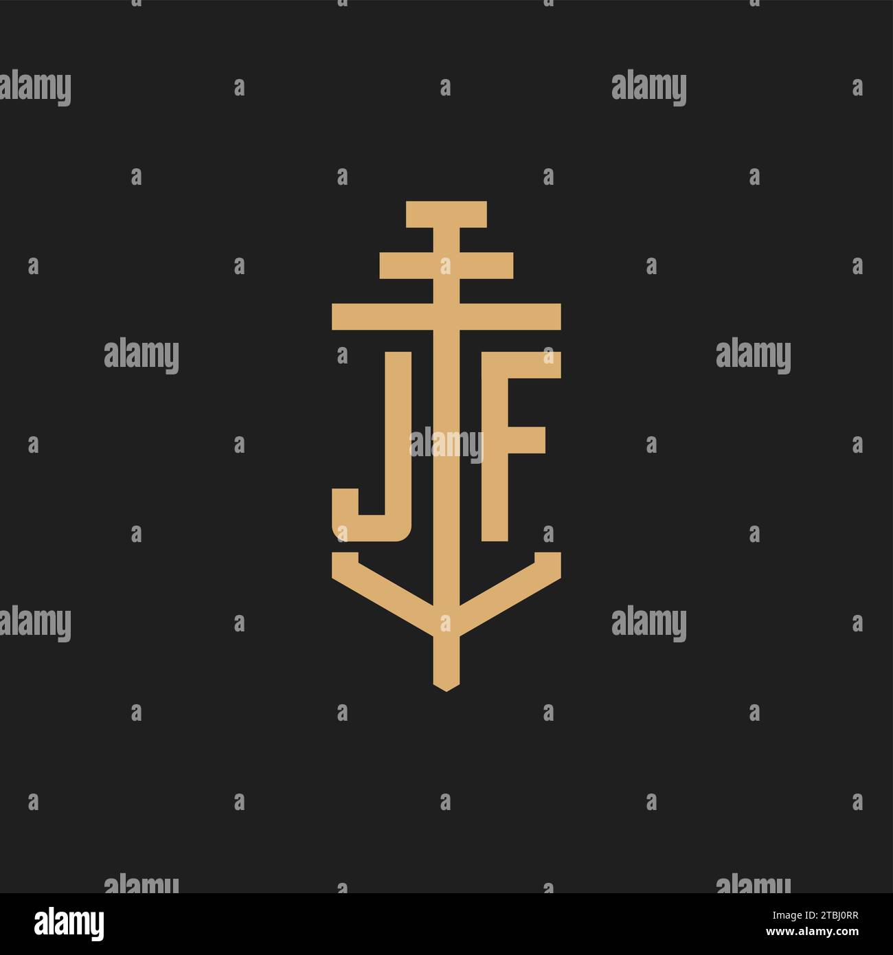 JF initial logo monogram with pillar icon design vector, law firm logo design inspiration Stock ...