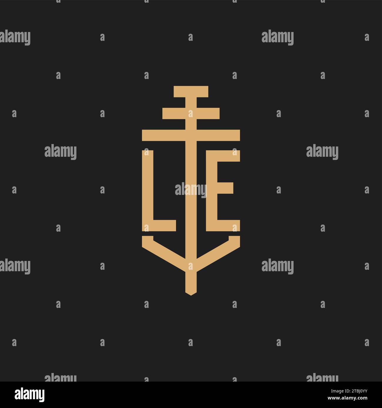 LE initial logo monogram with pillar icon design vector, law firm logo ...