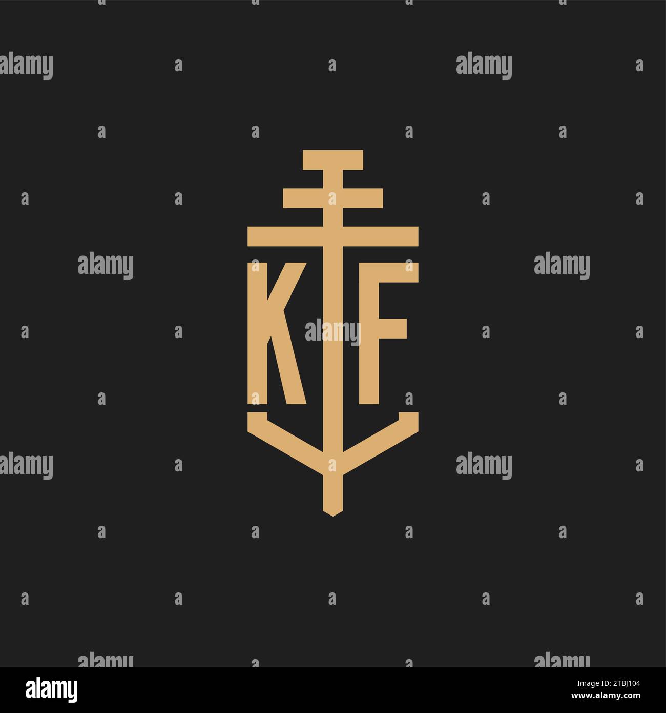 KF initial logo monogram with pillar icon design vector, law firm logo design inspiration Stock ...