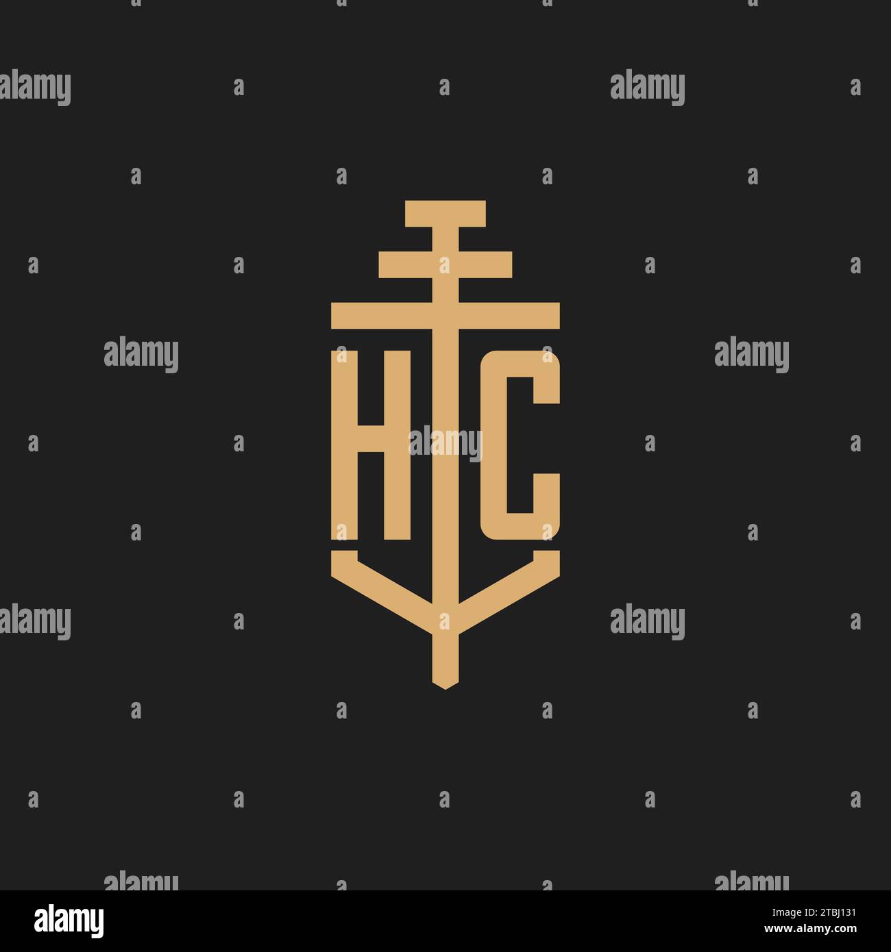 HC initial logo monogram with pillar icon design vector, law firm logo ...