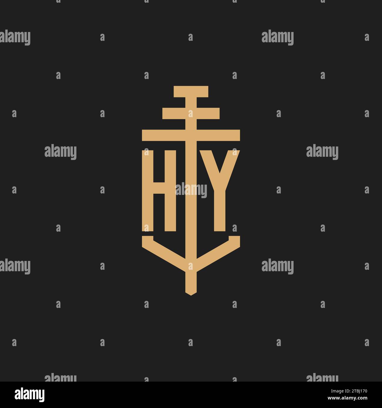 HY initial logo monogram with pillar icon design vector, law firm logo ...