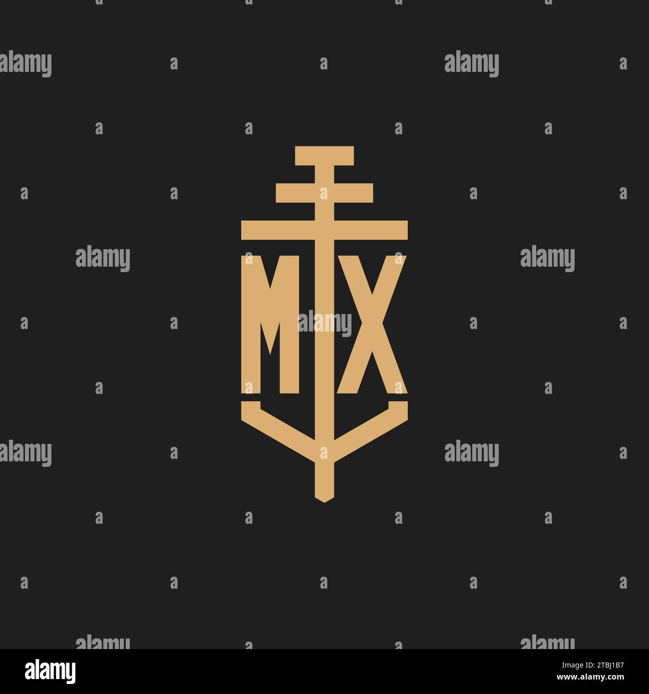 MX initial logo monogram with pillar icon design vector, law firm logo design inspiration Stock ...