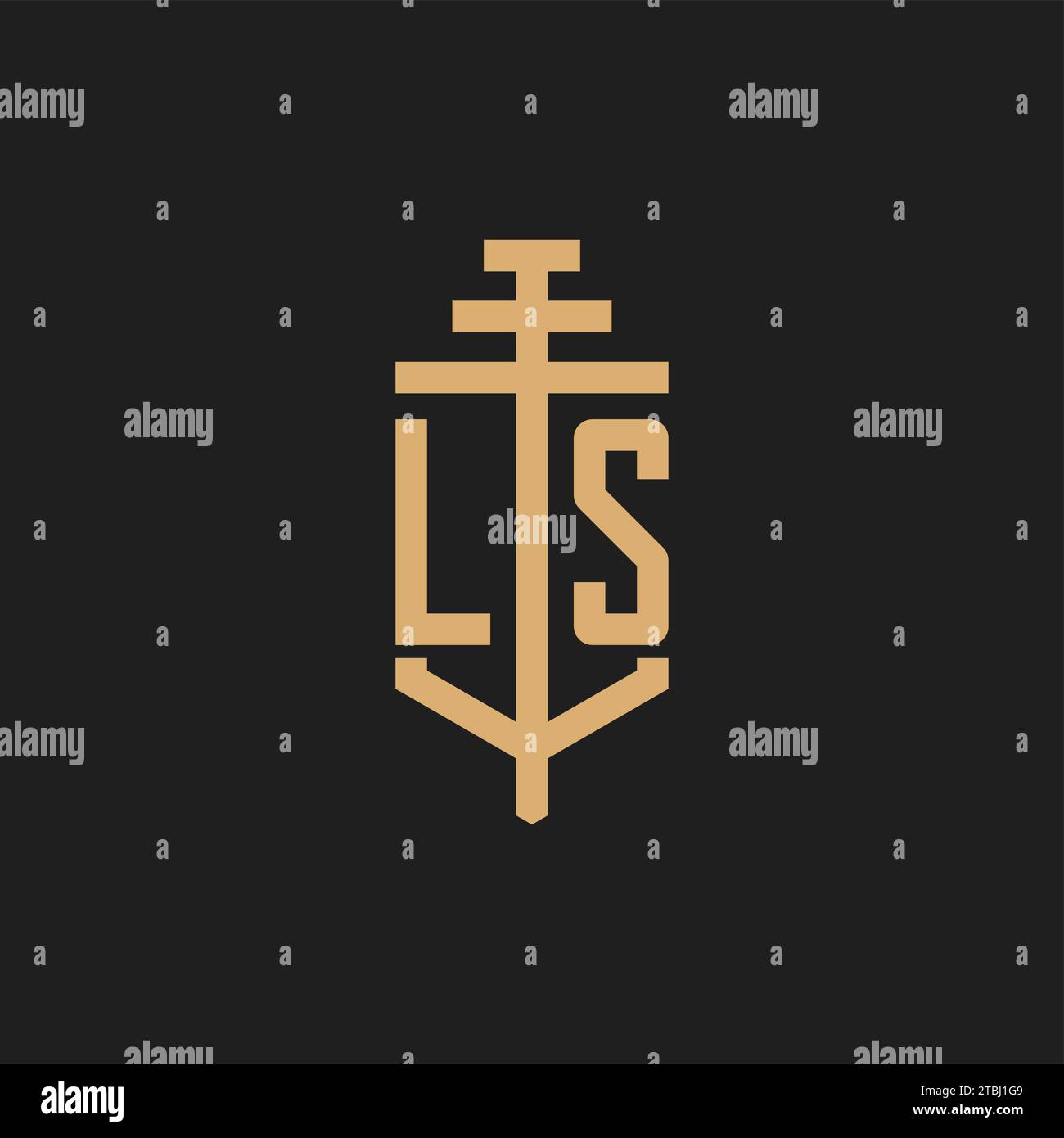 LS initial logo monogram with pillar icon design vector, law firm logo design inspiration Stock ...