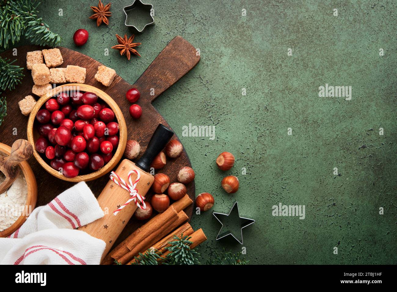 Christmas culinary background with ingredients for cooking christmas ...