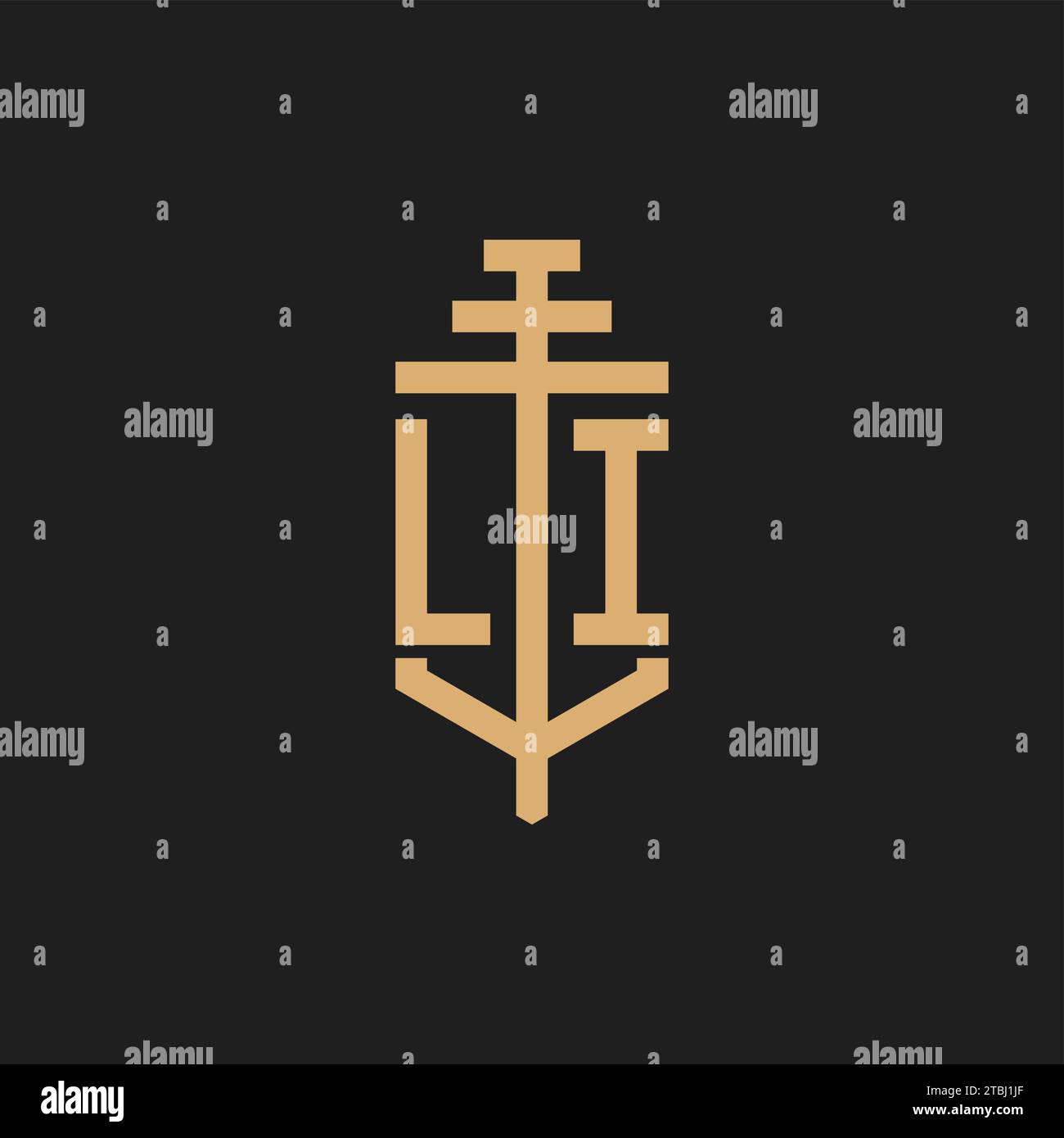 LI initial logo monogram with pillar icon design vector, law firm logo ...