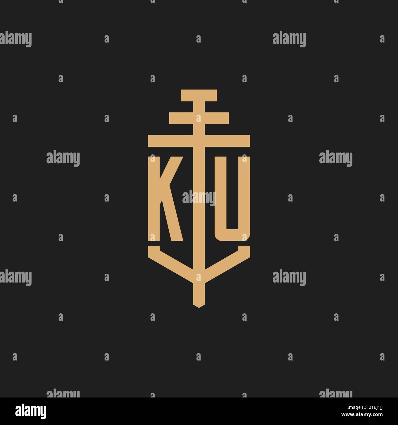 KU initial logo monogram with pillar icon design vector, law firm logo design inspiration Stock ...
