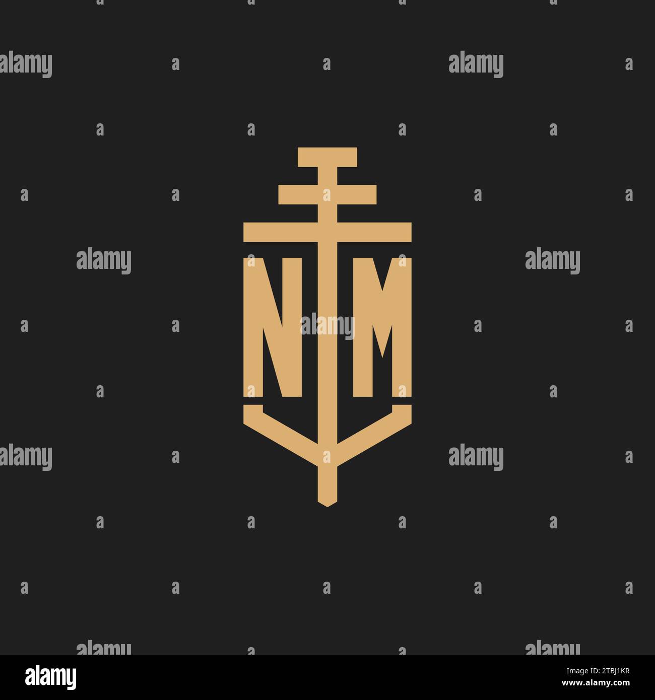 NM initial logo monogram with pillar icon design vector, law firm logo ...