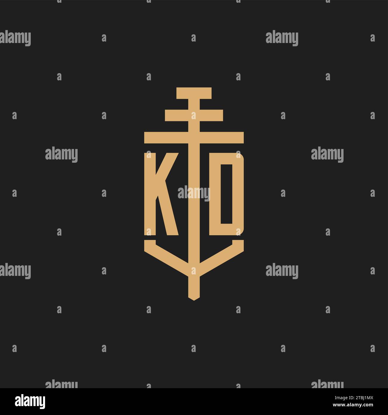 KD initial logo monogram with pillar icon design vector, law firm logo ...