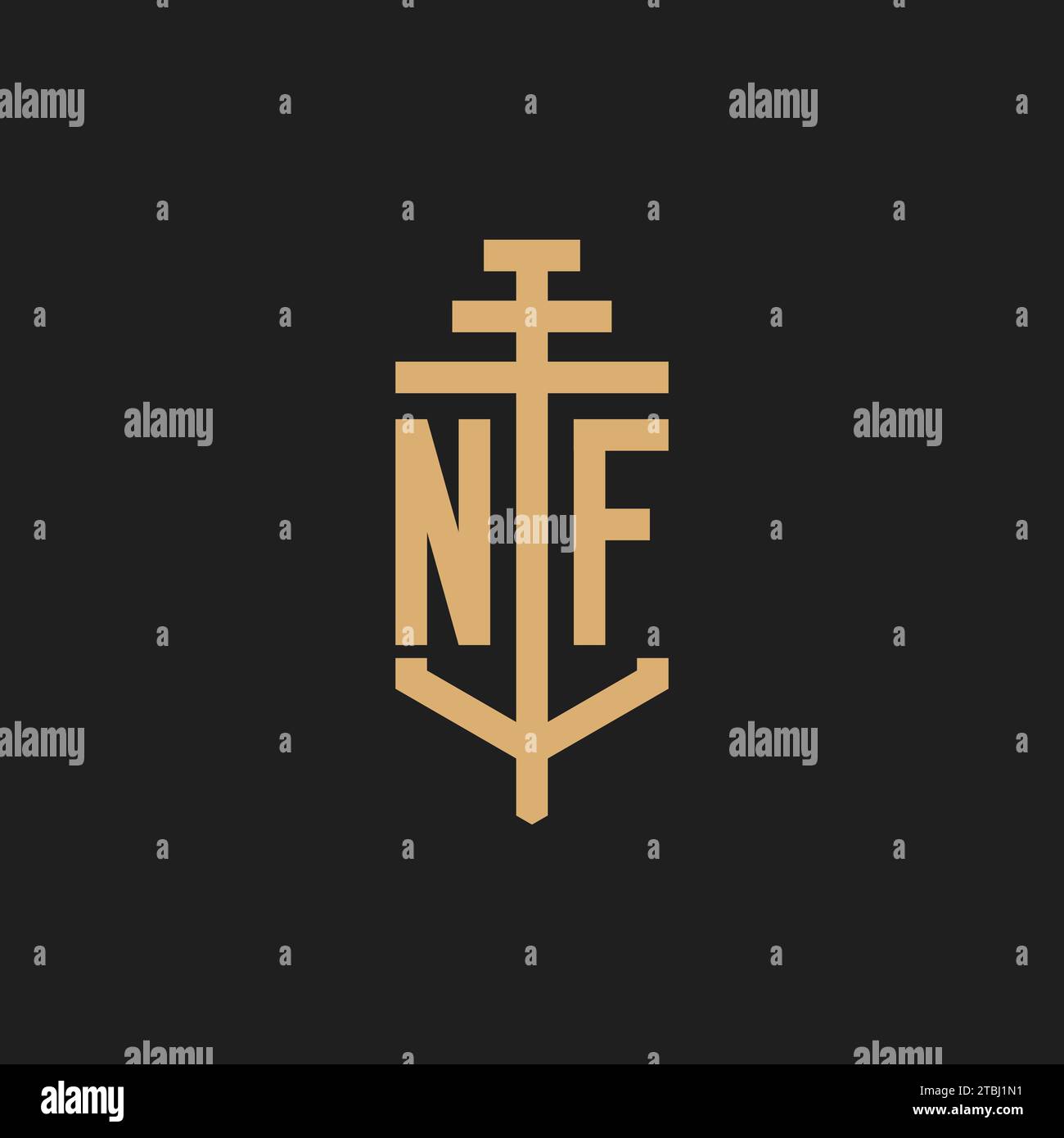 NF initial logo monogram with pillar icon design vector, law firm logo ...