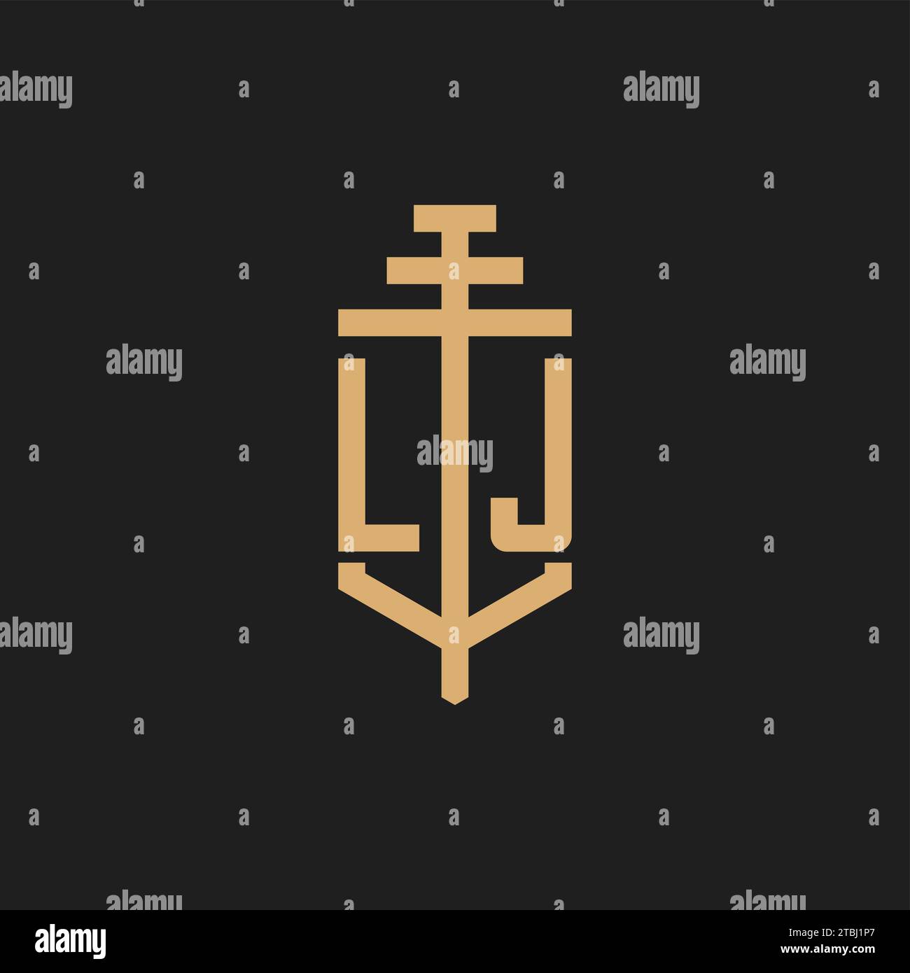 LJ initial logo monogram with pillar icon design vector, law firm logo design inspiration Stock ...