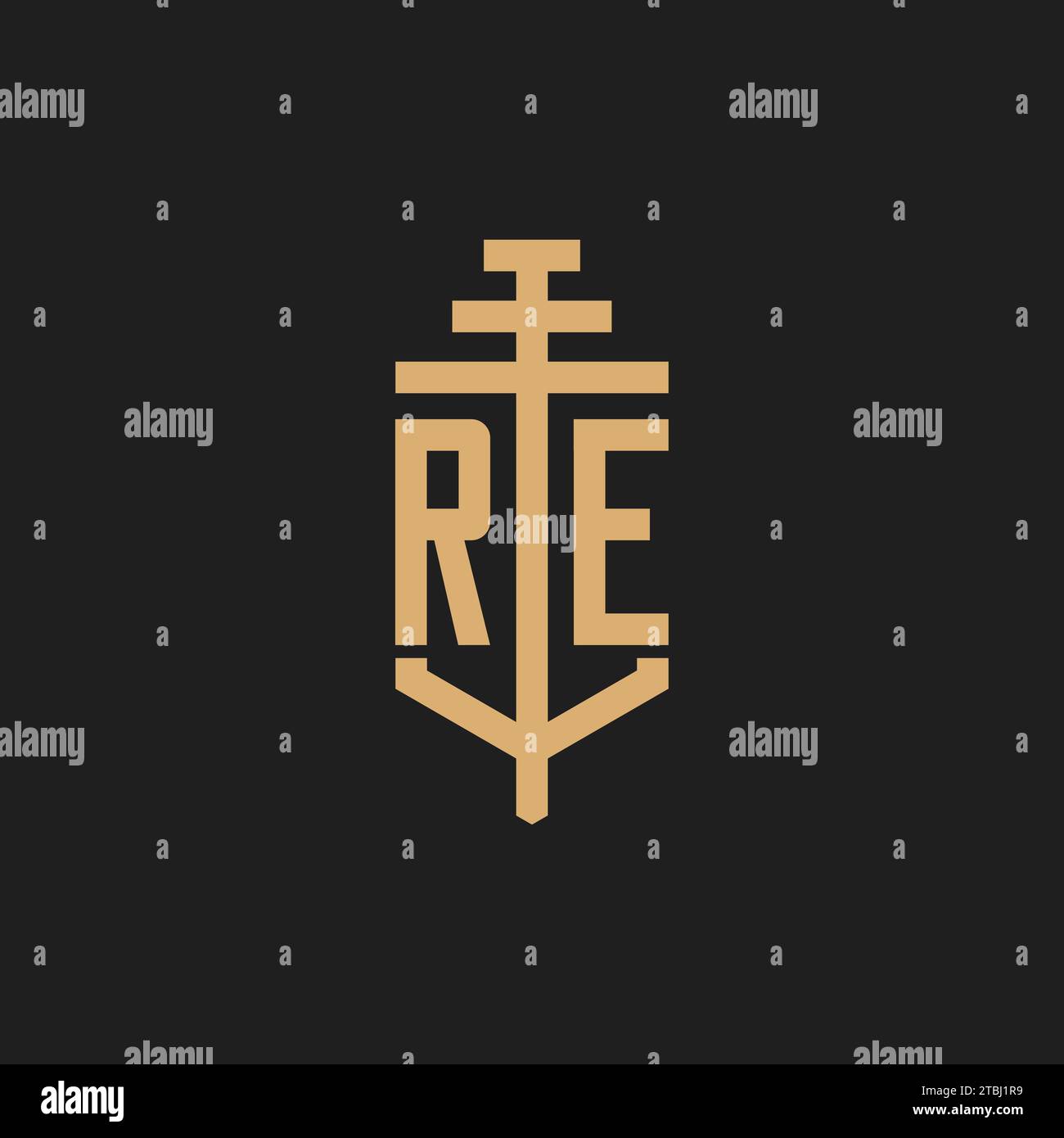 RE initial logo monogram with pillar icon design vector, law firm logo ...