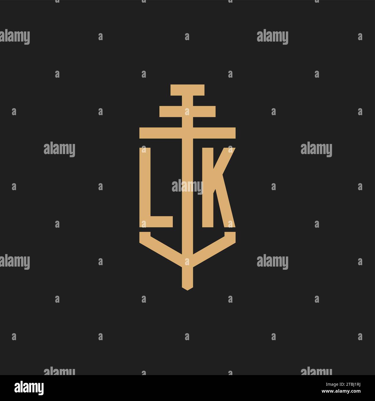 LK initial logo monogram with pillar icon design vector, law firm logo ...
