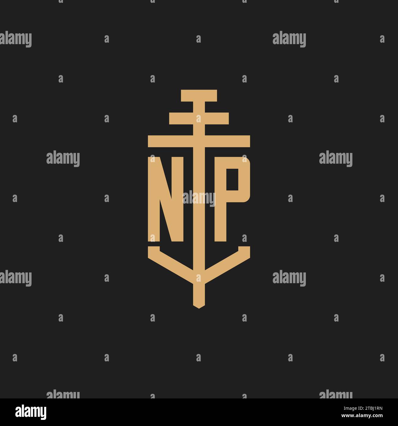 NP initial logo monogram with pillar icon design vector, law firm logo ...