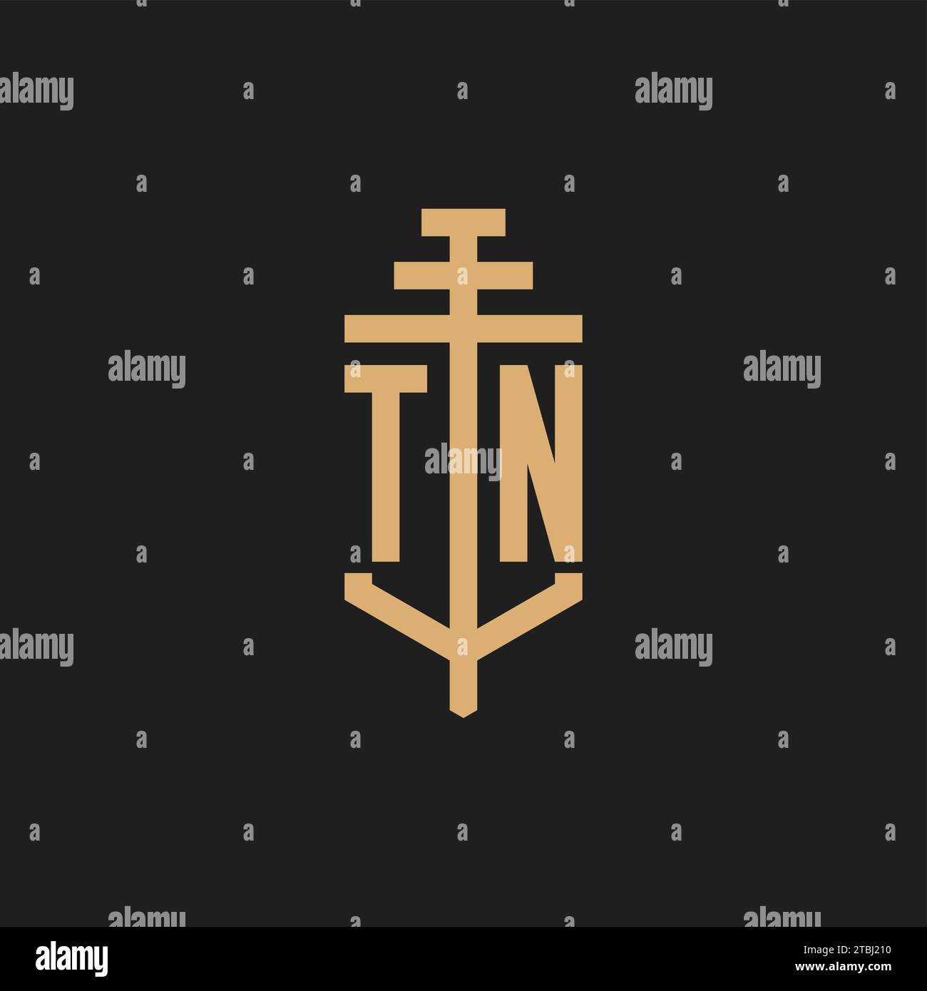 TN initial logo monogram with pillar icon design vector, law firm logo ...