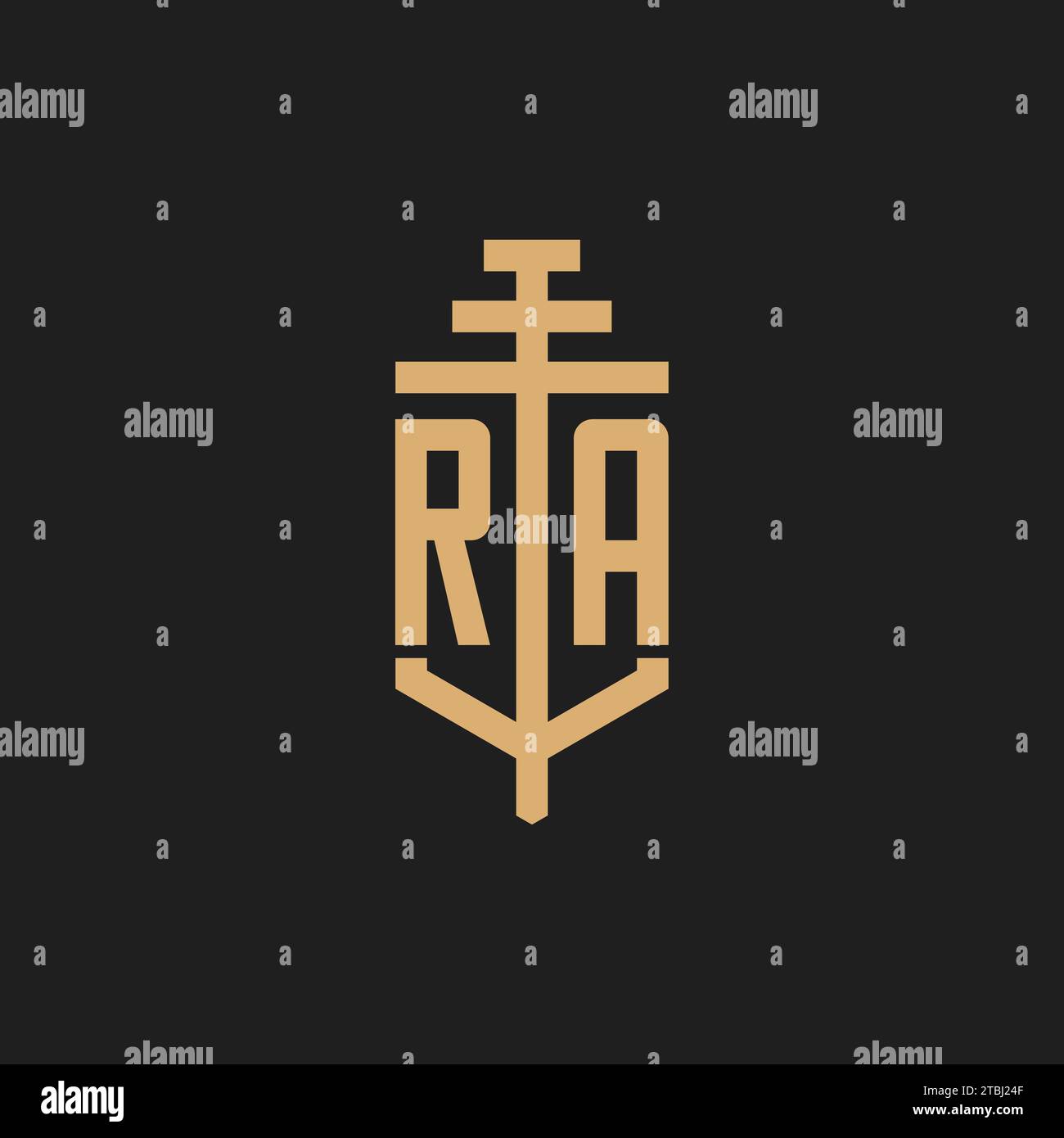 RA initial logo monogram with pillar icon design vector, law firm logo ...