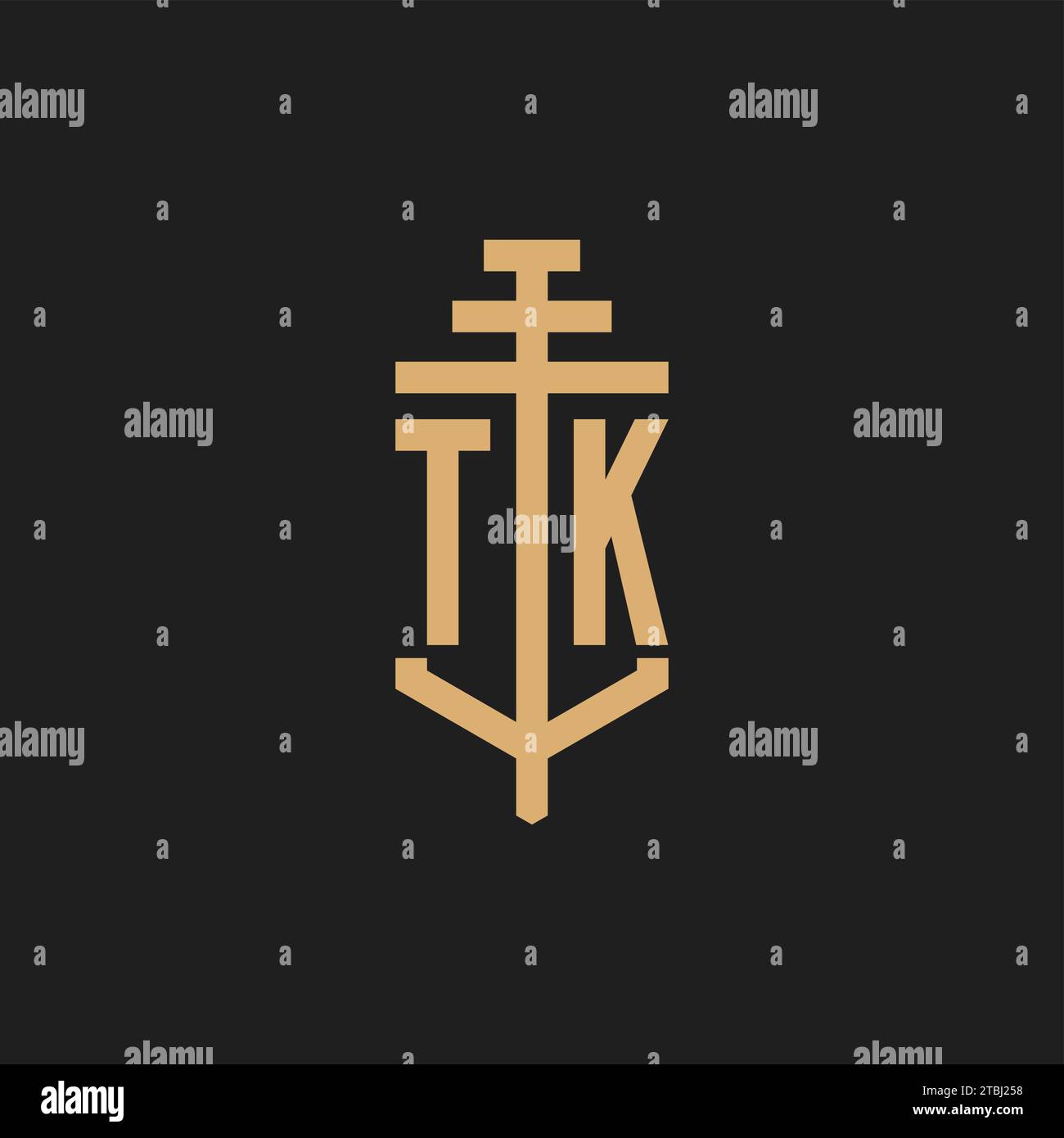 TK initial logo monogram with pillar icon design vector, law firm logo ...