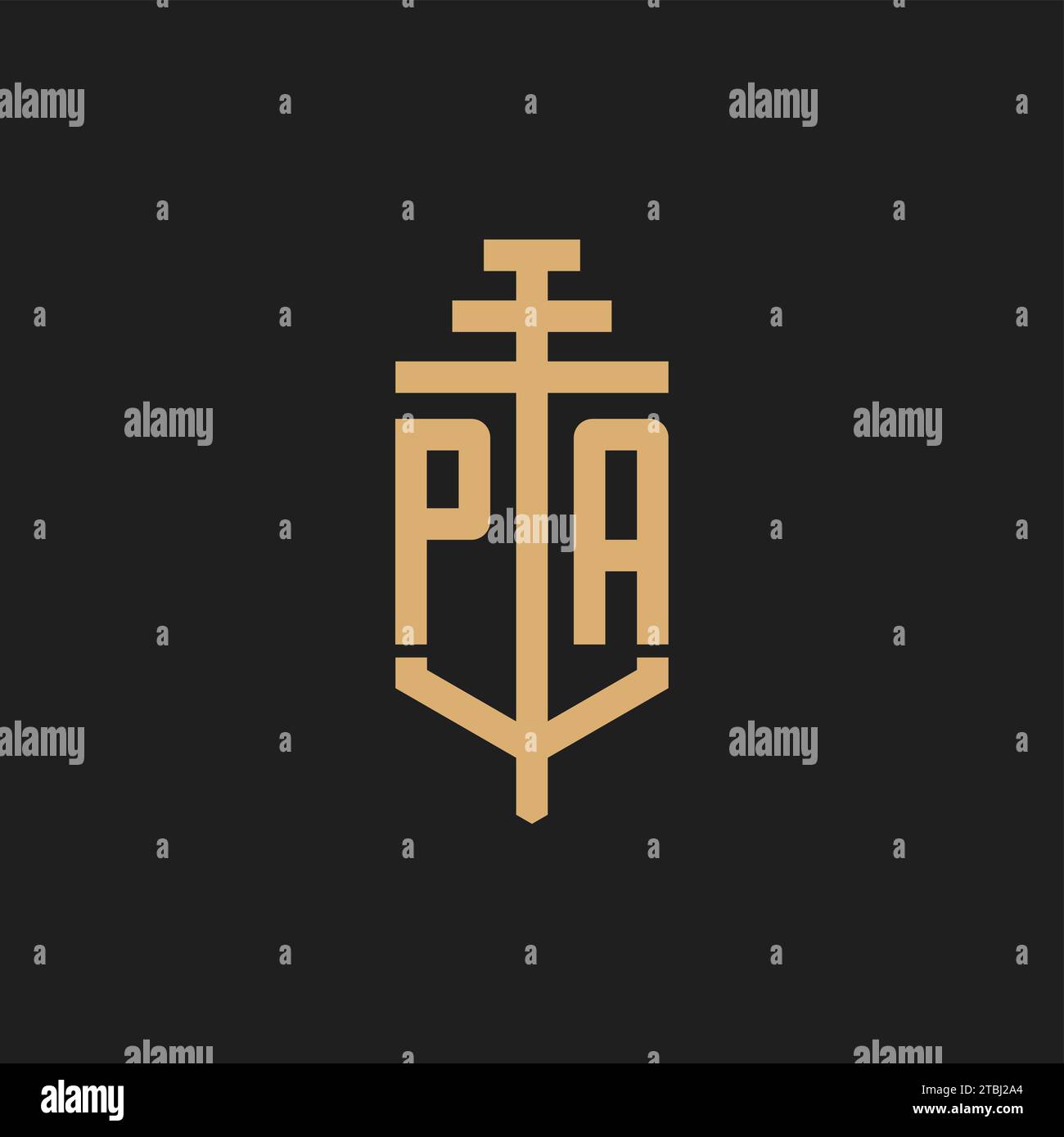 PA initial logo monogram with pillar icon design vector, law firm logo ...