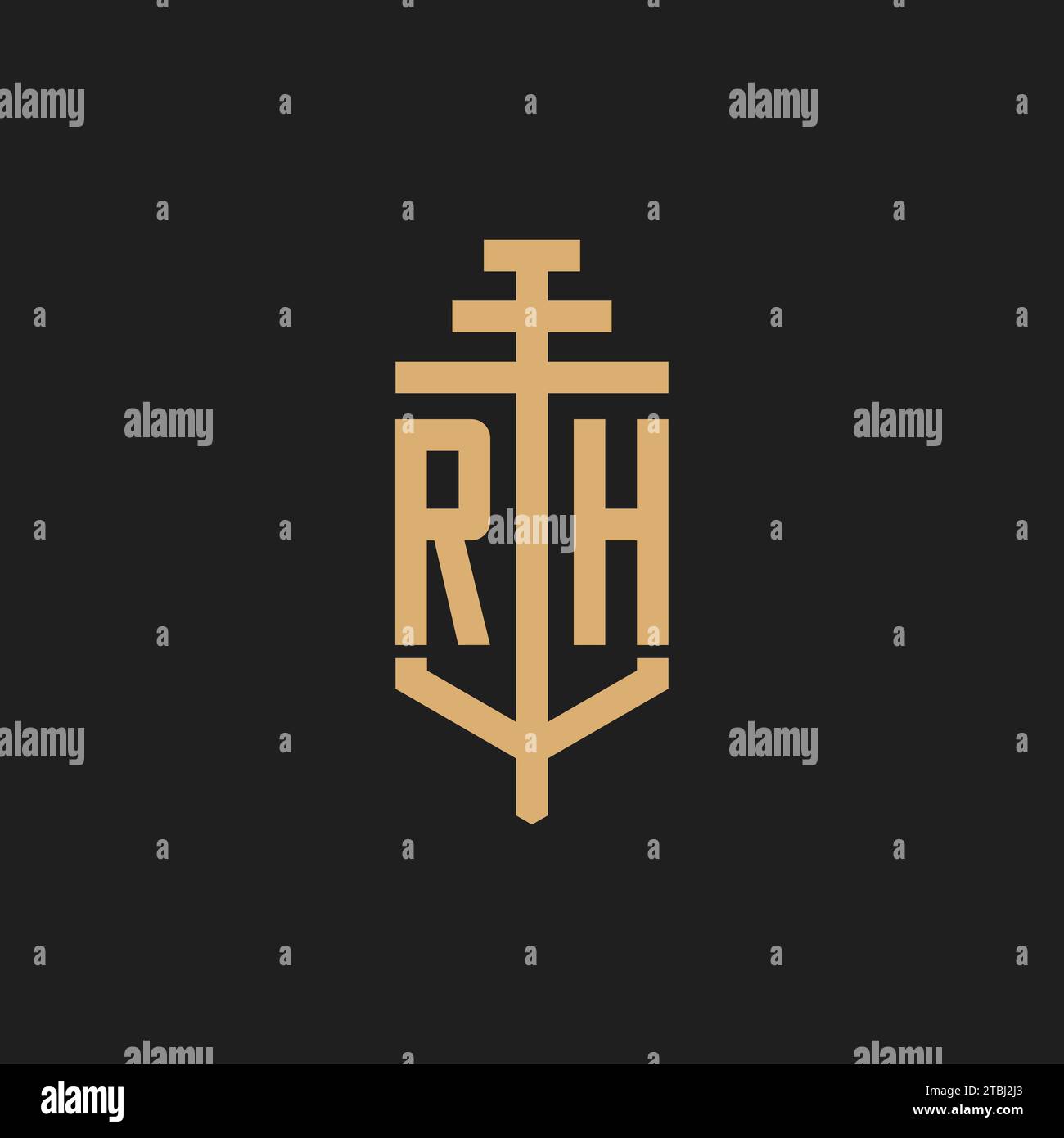 RH initial logo monogram with pillar icon design vector, law firm logo ...