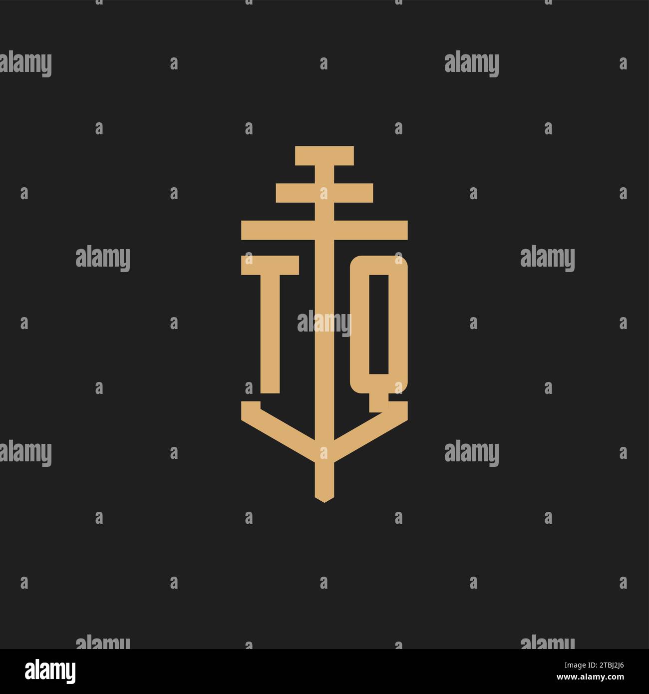 TQ initial logo monogram with pillar icon design vector, law firm logo design inspiration Stock ...