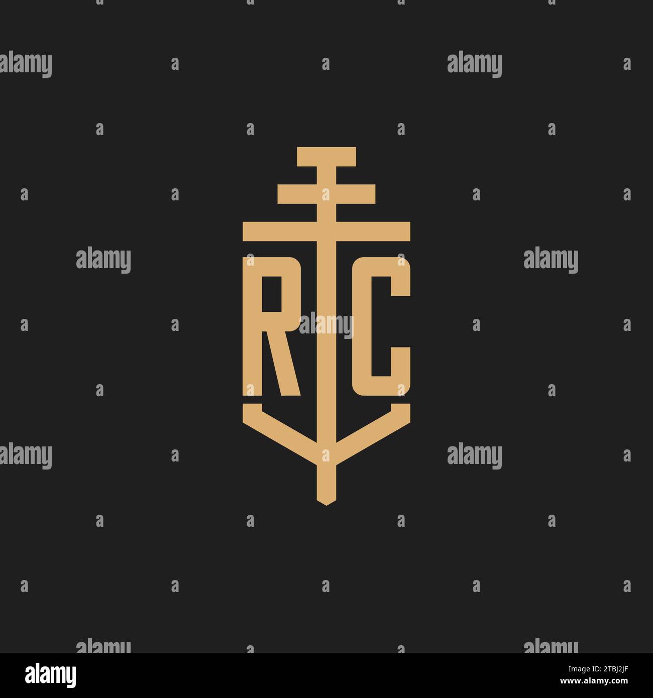 RC initial logo monogram with pillar icon design vector, law firm logo design inspiration Stock ...