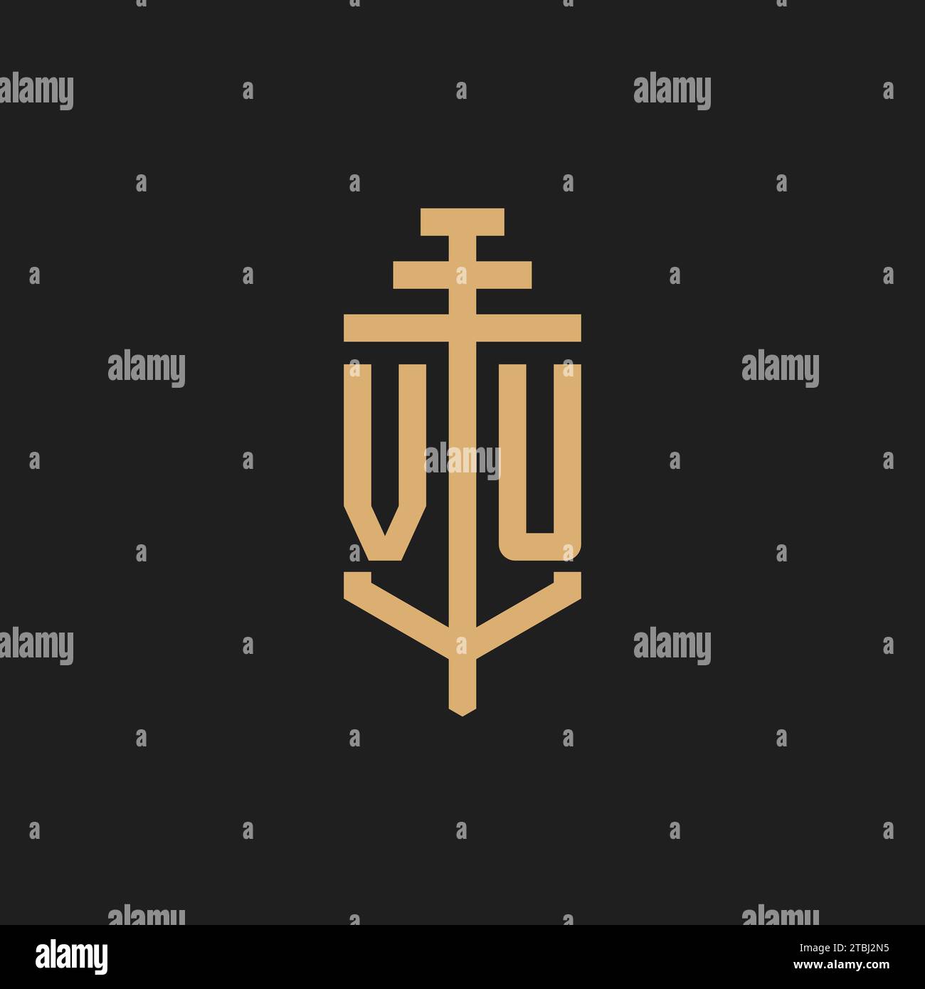 VU initial logo monogram with pillar icon design vector, law firm logo ...